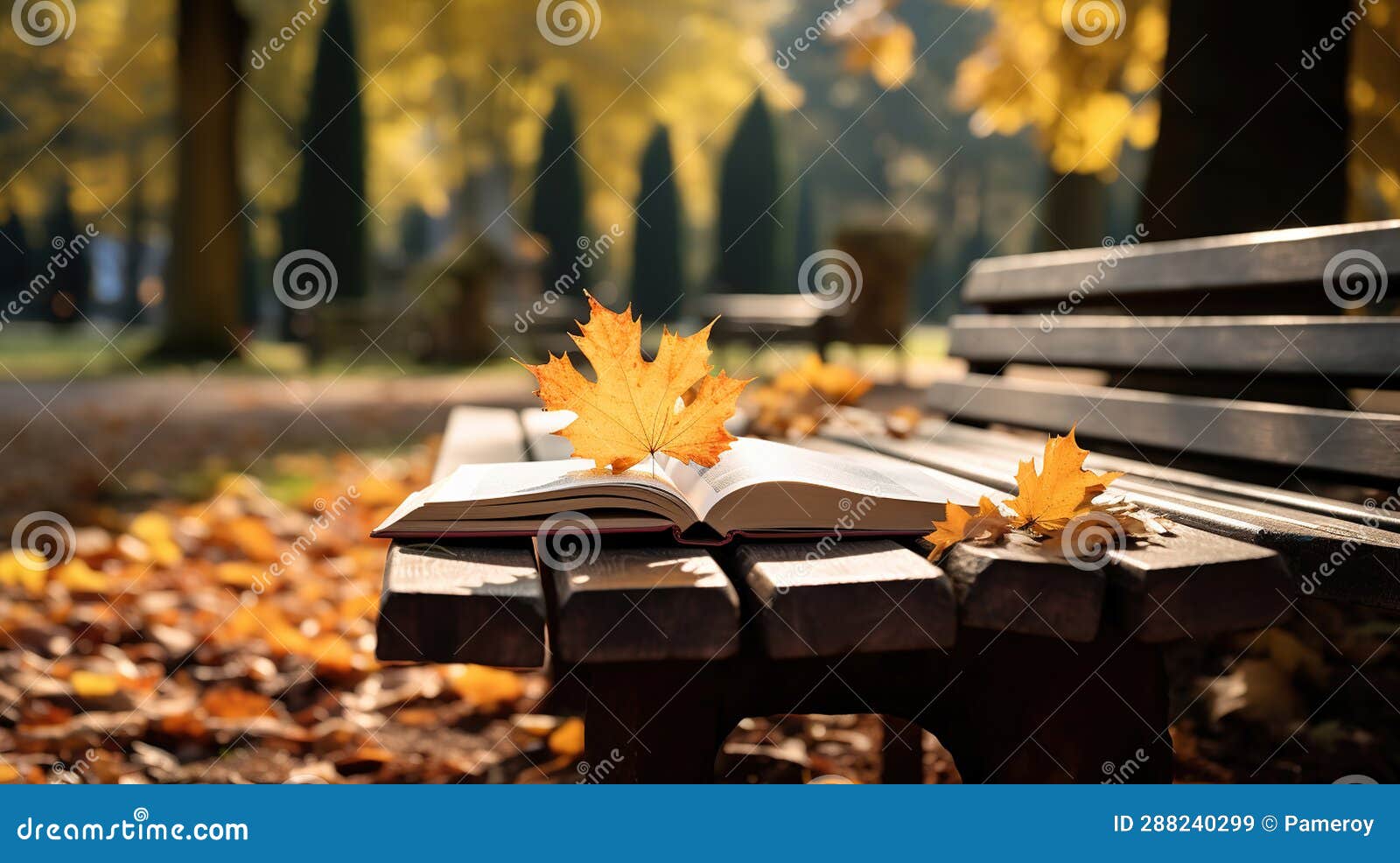 Fall Foliage Elegance: Discovering Rustic Tranquility with an Open Book ...