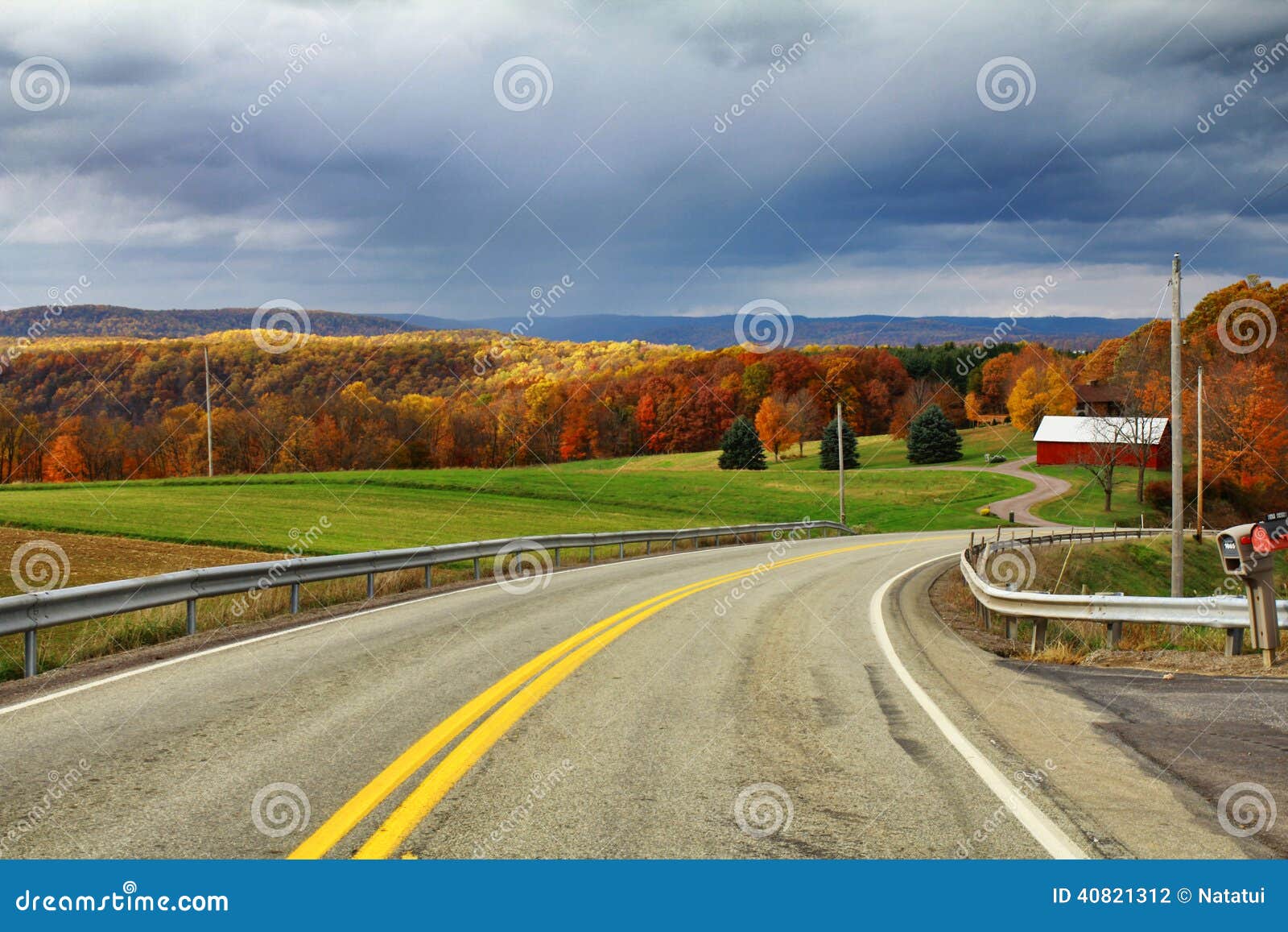Fall foliage road trip stock photo. Image of autumn, fall - 40821312