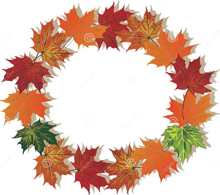 Fall foliage round frame stock vector. Illustration of floral - 11839518