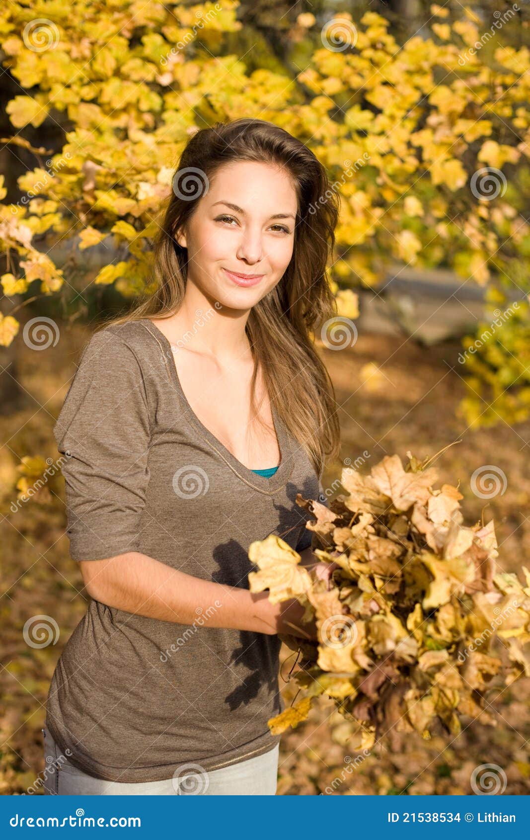 Fall fun. stock photo. Image of person, foliage, feminine - 21538534