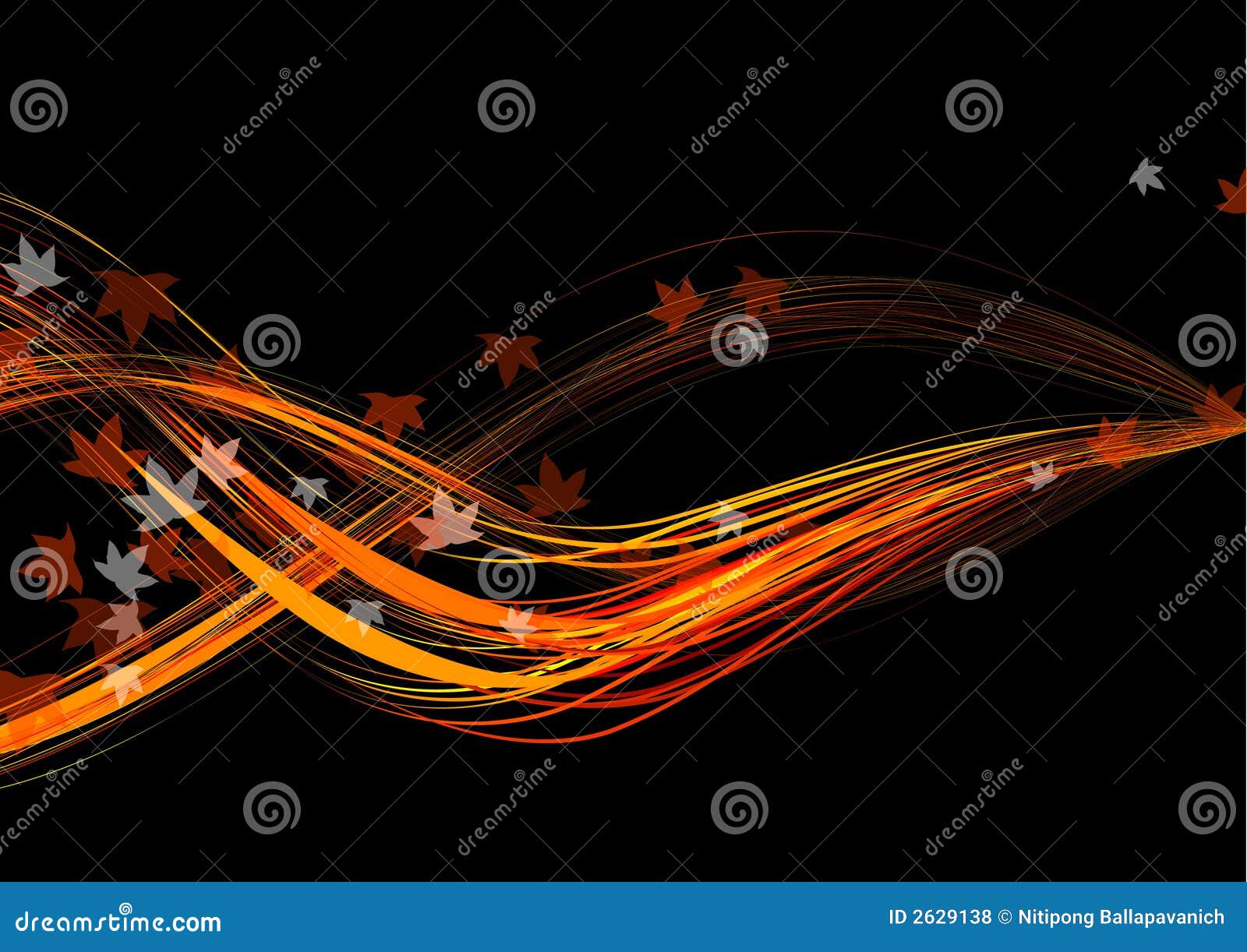 Fall Golden Flow Vector Illustration | CartoonDealer.com #2629138