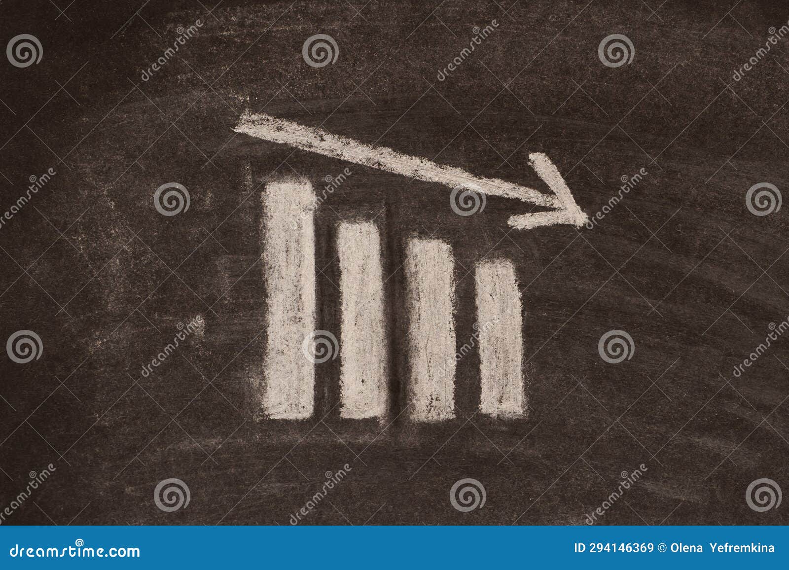 Fall Graph with an Arrow To the Bottom, Fall Chart. Stock Image - Image ...