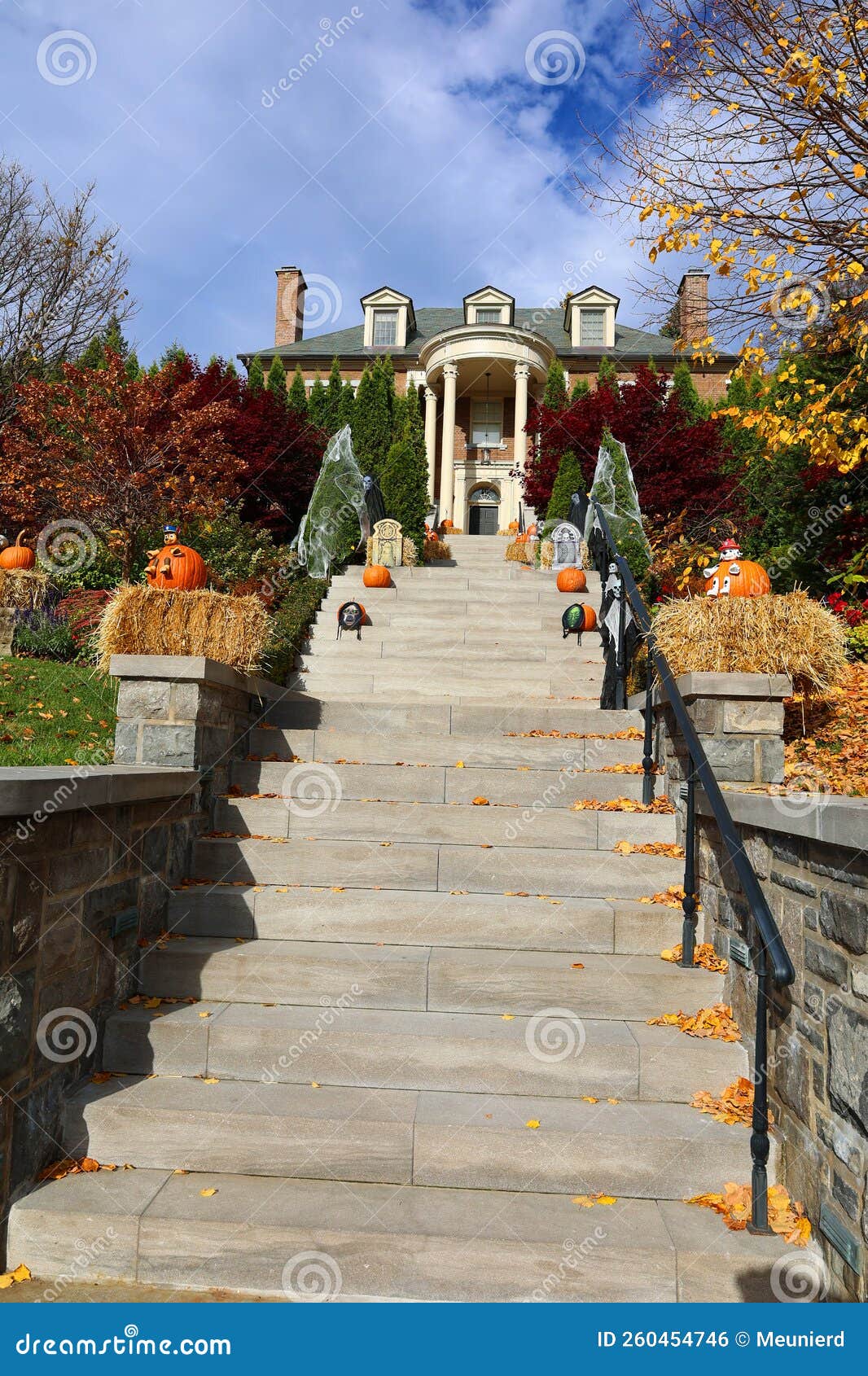 Fall Halloween Scary Decoration in Front a House Editorial Photo ...