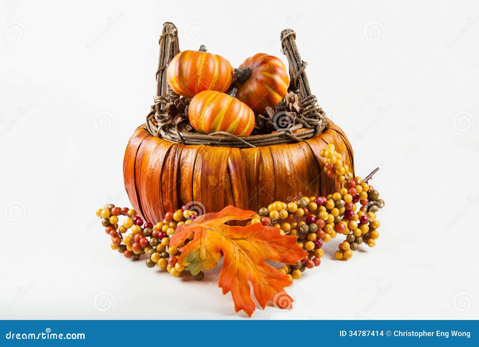 Fall Harvest Basket stock photo. Image of pumpkin, basket - 34787414