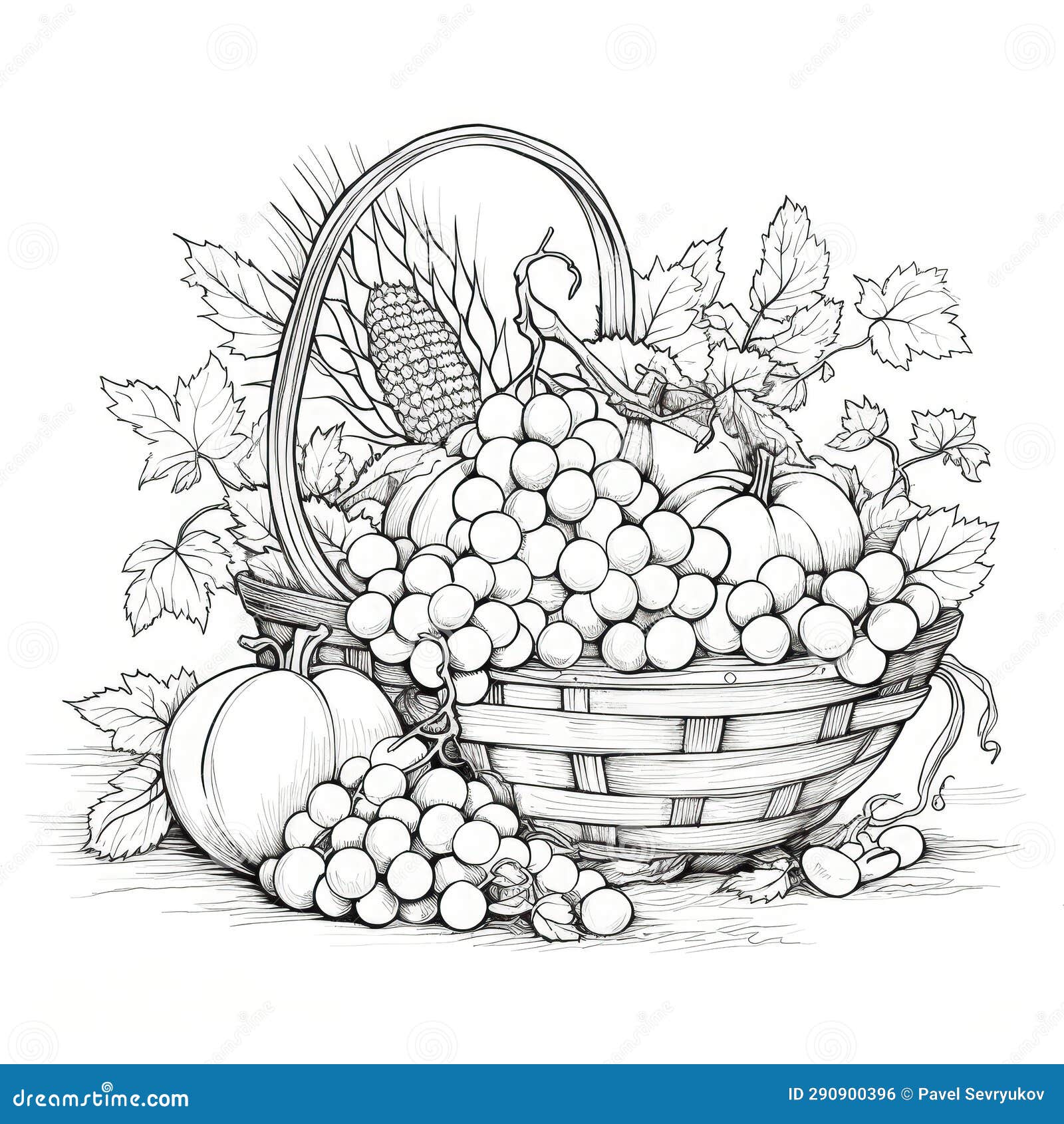 Fall Harvest Cornucopia Ai Generated Stock Illustration - Illustration ...