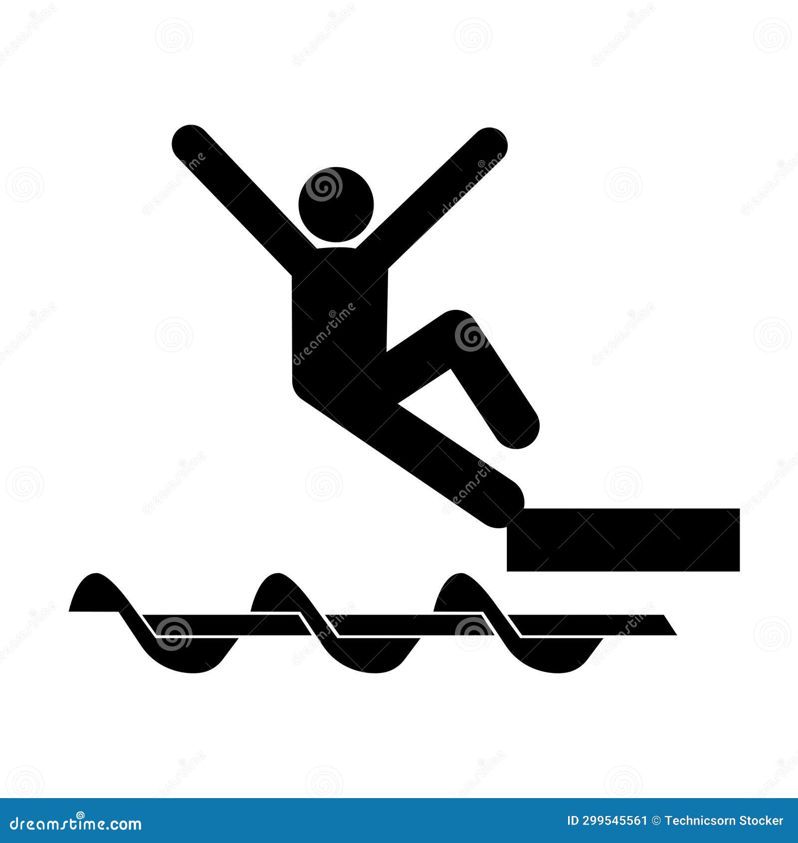 Fall Hazard Black Icon,Vector Illustration, Isolate on White Background ...