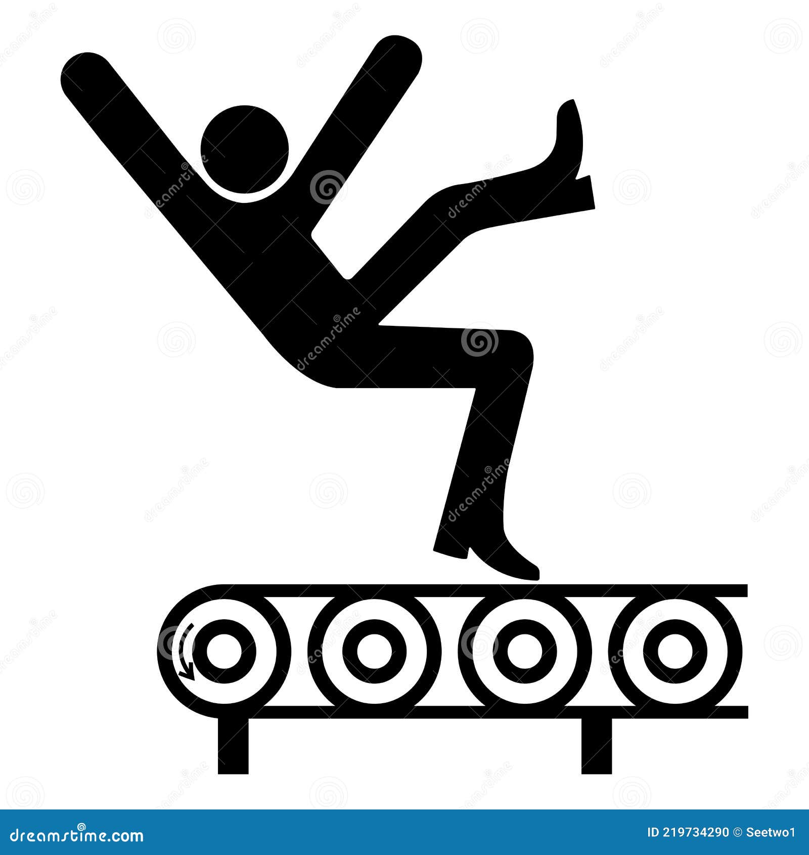 Fall Hazard Vector Pictogram Illustration Isolated On White Background ...