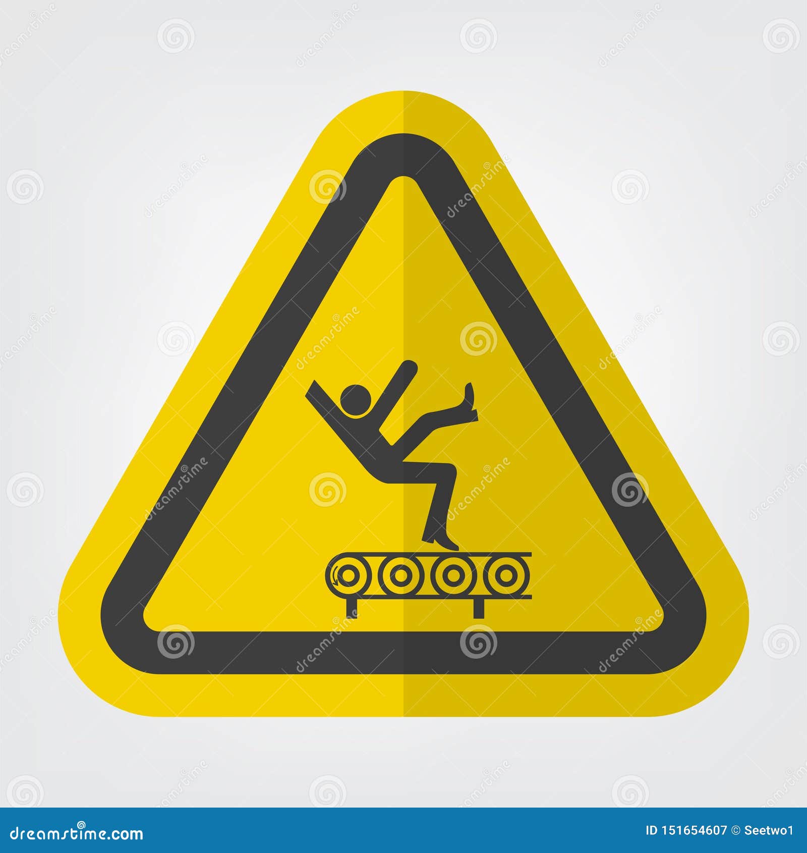 Fall Hazard from Conveyor Symbol Sign Isolate on White Background ...