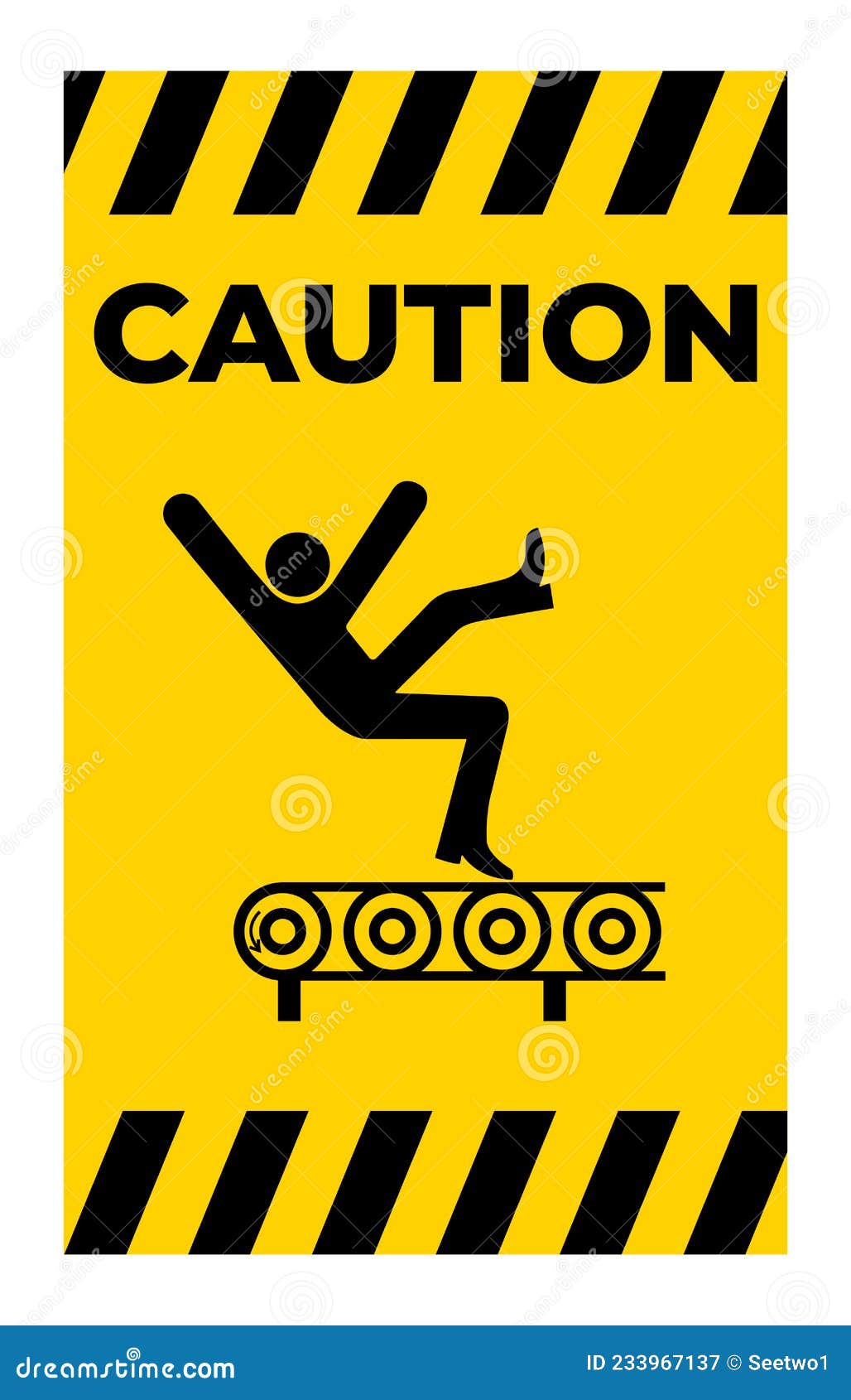 Fall Hazard Symbol Sign, Vector Illustration, Isolate On White ...