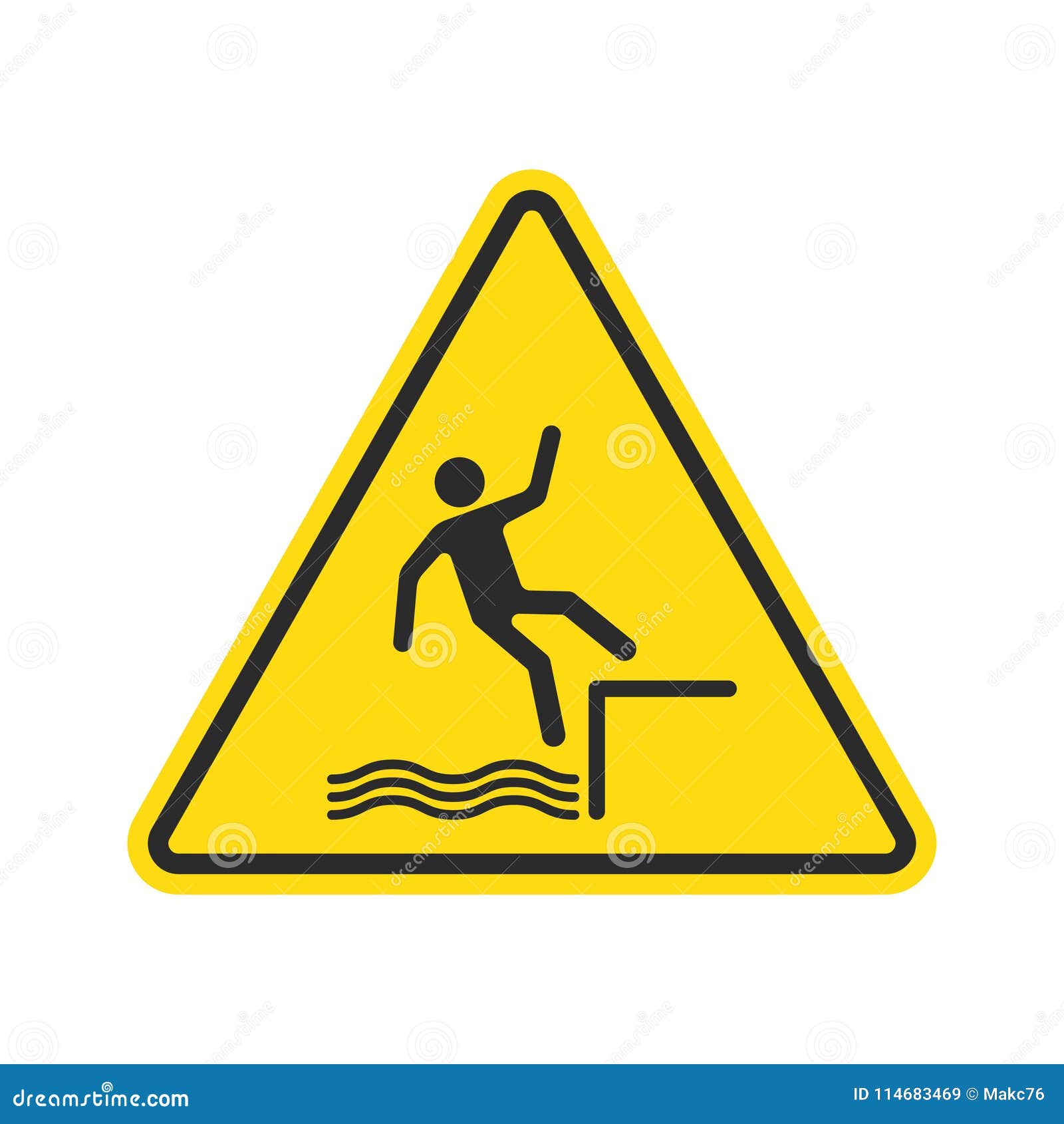 Fall hazard sign. Vector. stock vector. Illustration of sign - 114683469