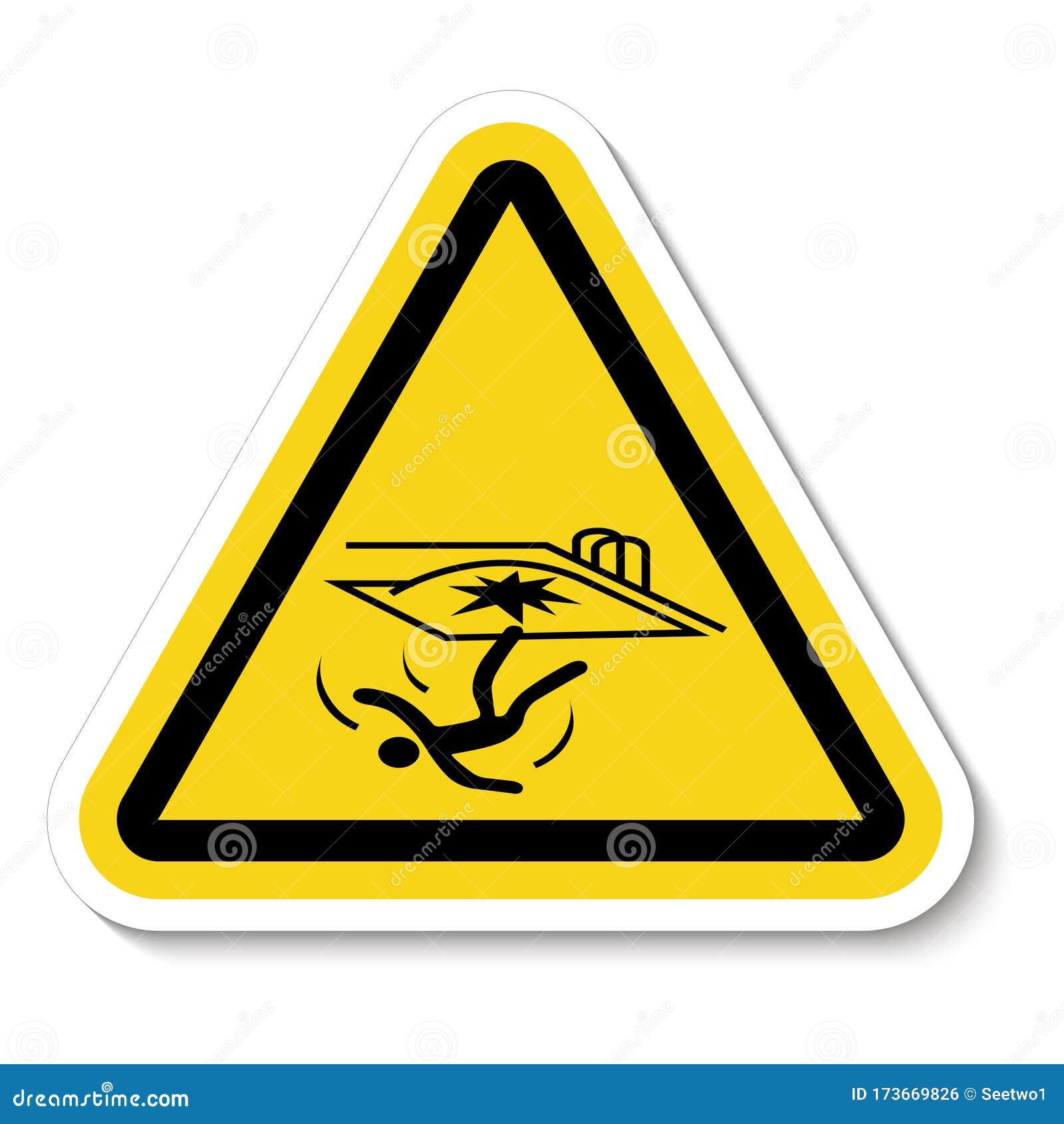 Fall Hazard Symbol Sign Isolate on White Background,Vector Illustration ...