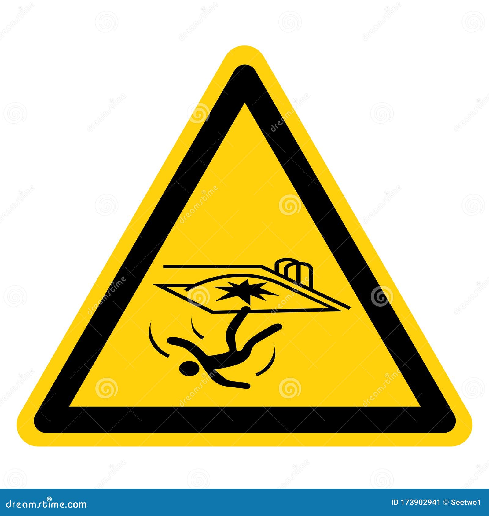 Fall Hazard Symbol Sign Isolate on White Background,Vector Illustration ...