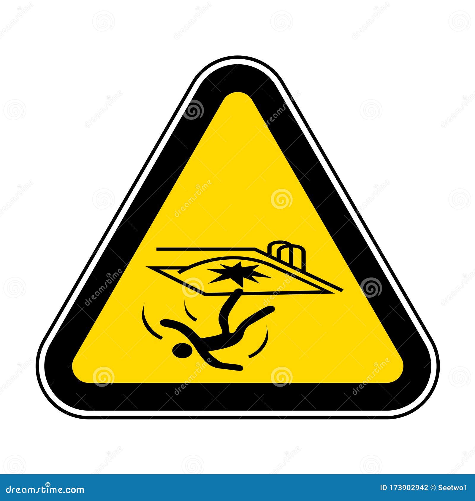 Fall Hazard Symbol Sign Isolate on White Background,Vector Illustration ...