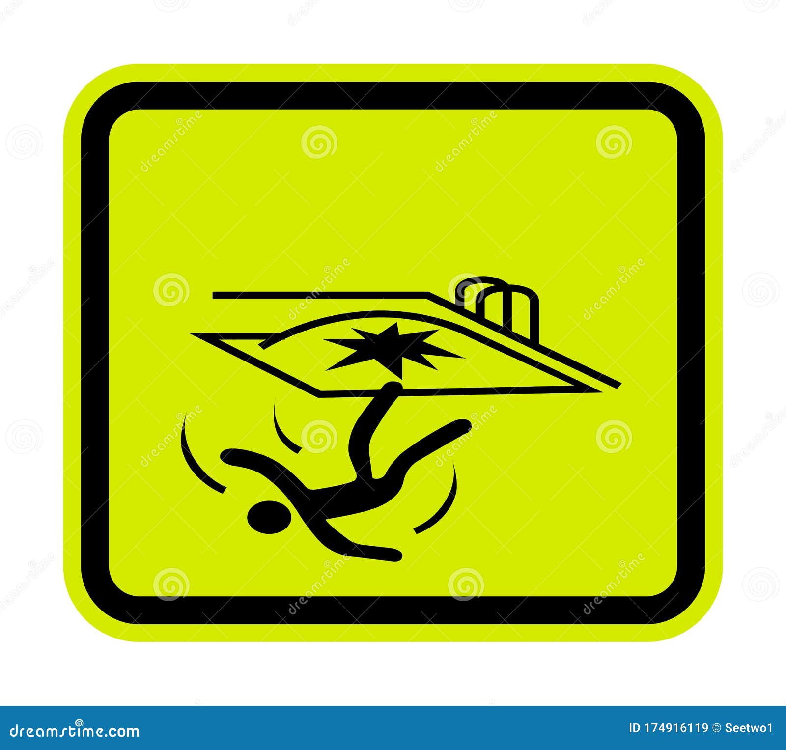 Fall Hazard Symbol Sign Isolate on White Background,Vector Illustration ...
