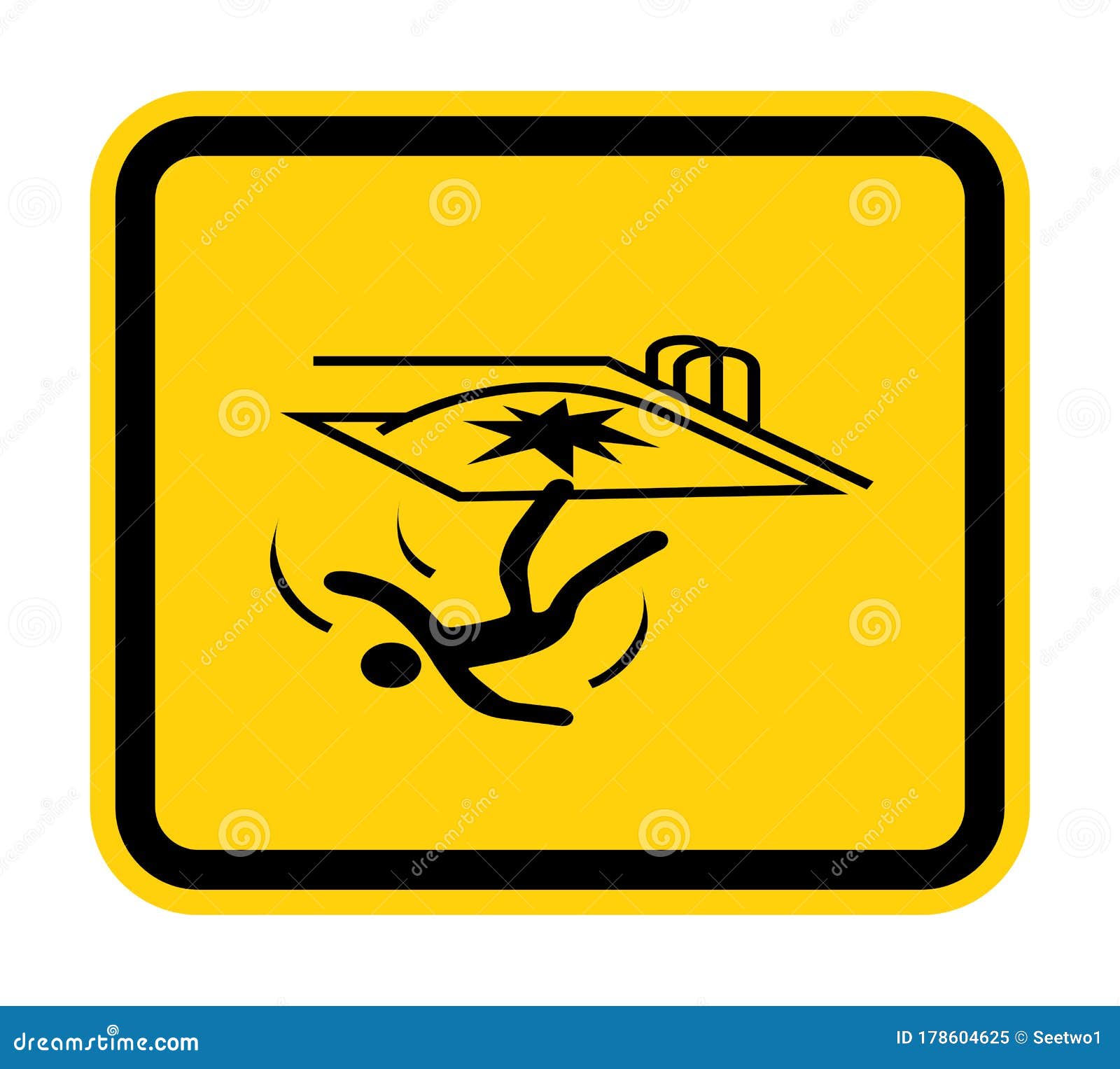 Fall Hazard Symbol Sign Isolate on White Background,Vector Illustration ...