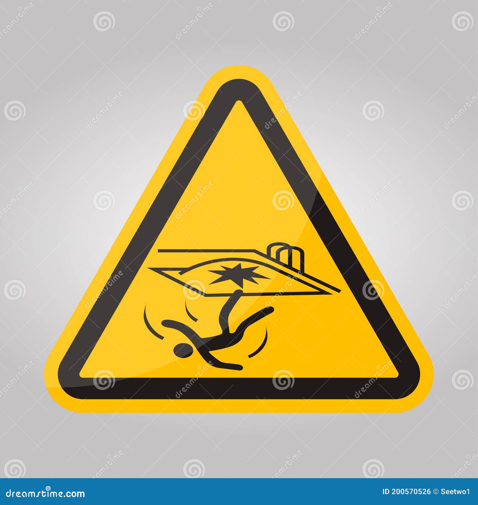 Fall Hazard Symbol Sign Isolate on White Background,Vector Illustration ...
