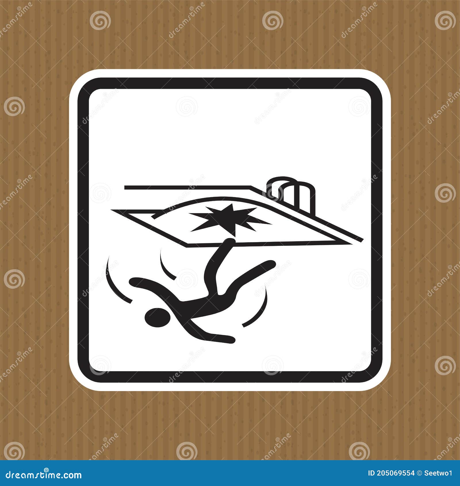 Fall Hazard Symbol Sign Isolate on White Background,Vector Illustration ...