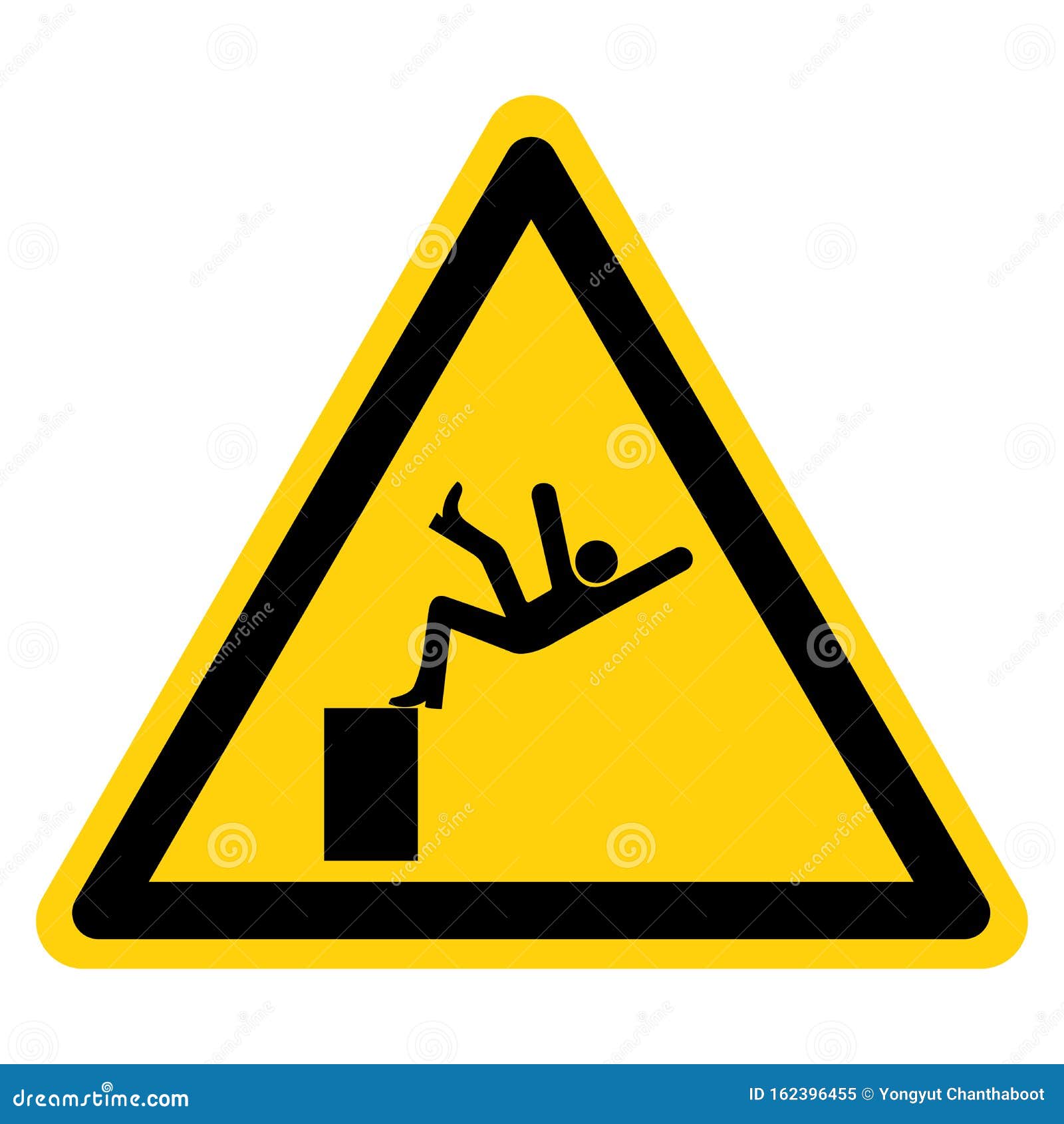 Fall Hazard Symbol Sign, Vector Illustration, Isolate on White ...