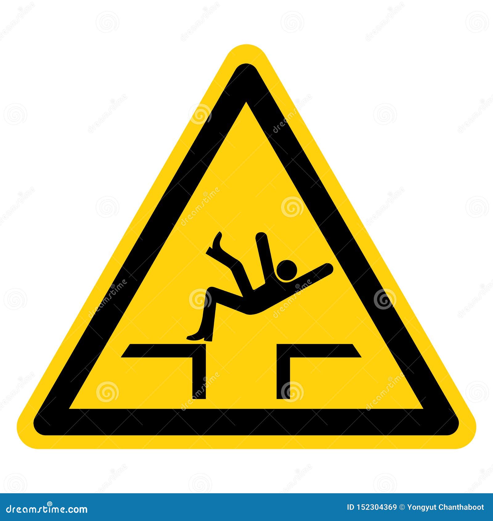 Fall Hazard Symbol Sign, Vector Illustration, Isolate on White ...