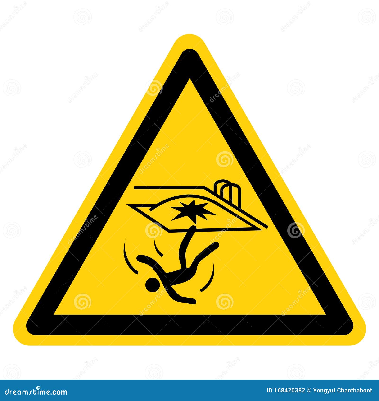 Fall Hazard Symbol Sign, Vector Illustration, Isolate on White ...