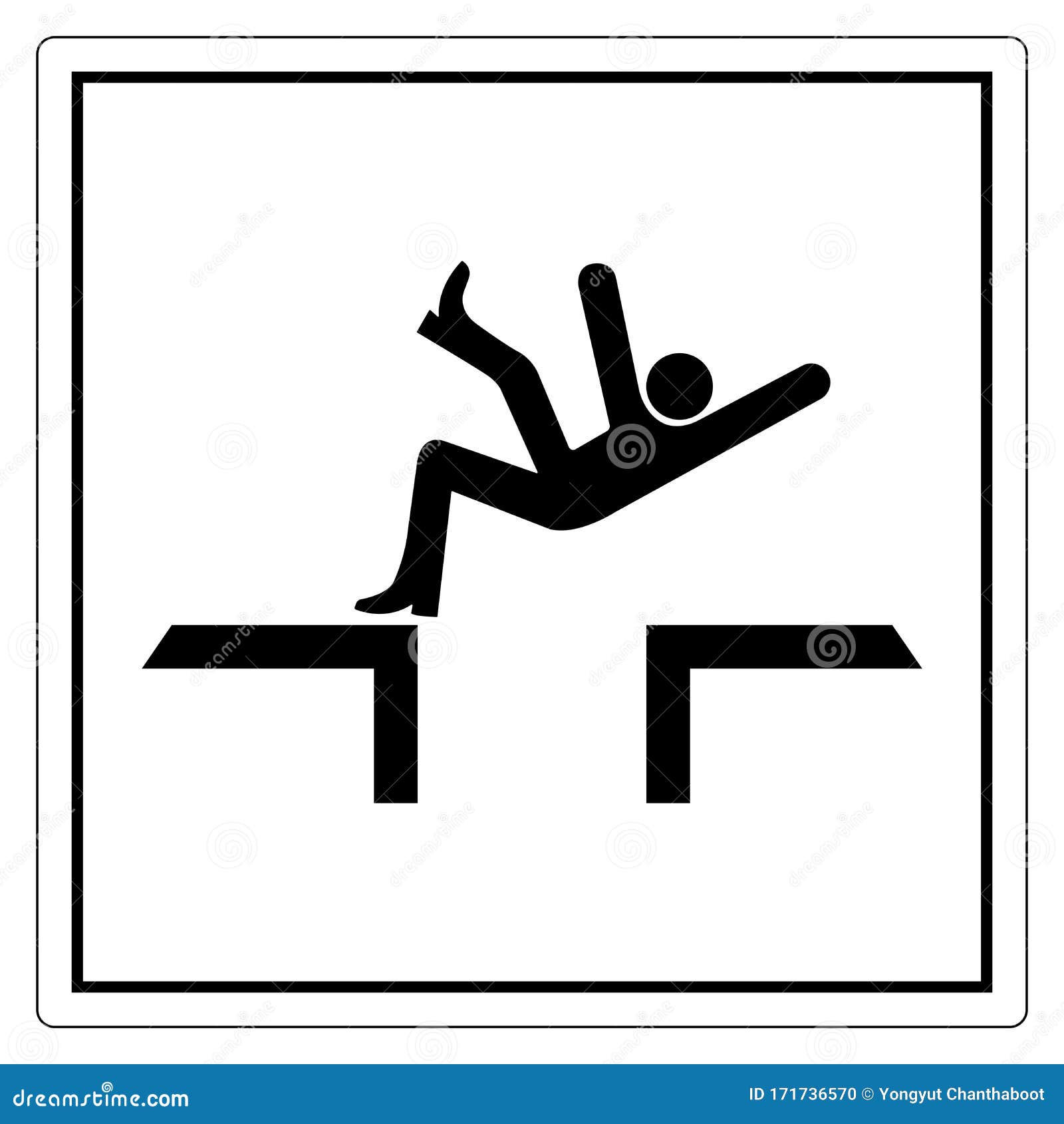 Fall Hazard Symbol Sign, Vector Illustration, Isolate on White ...