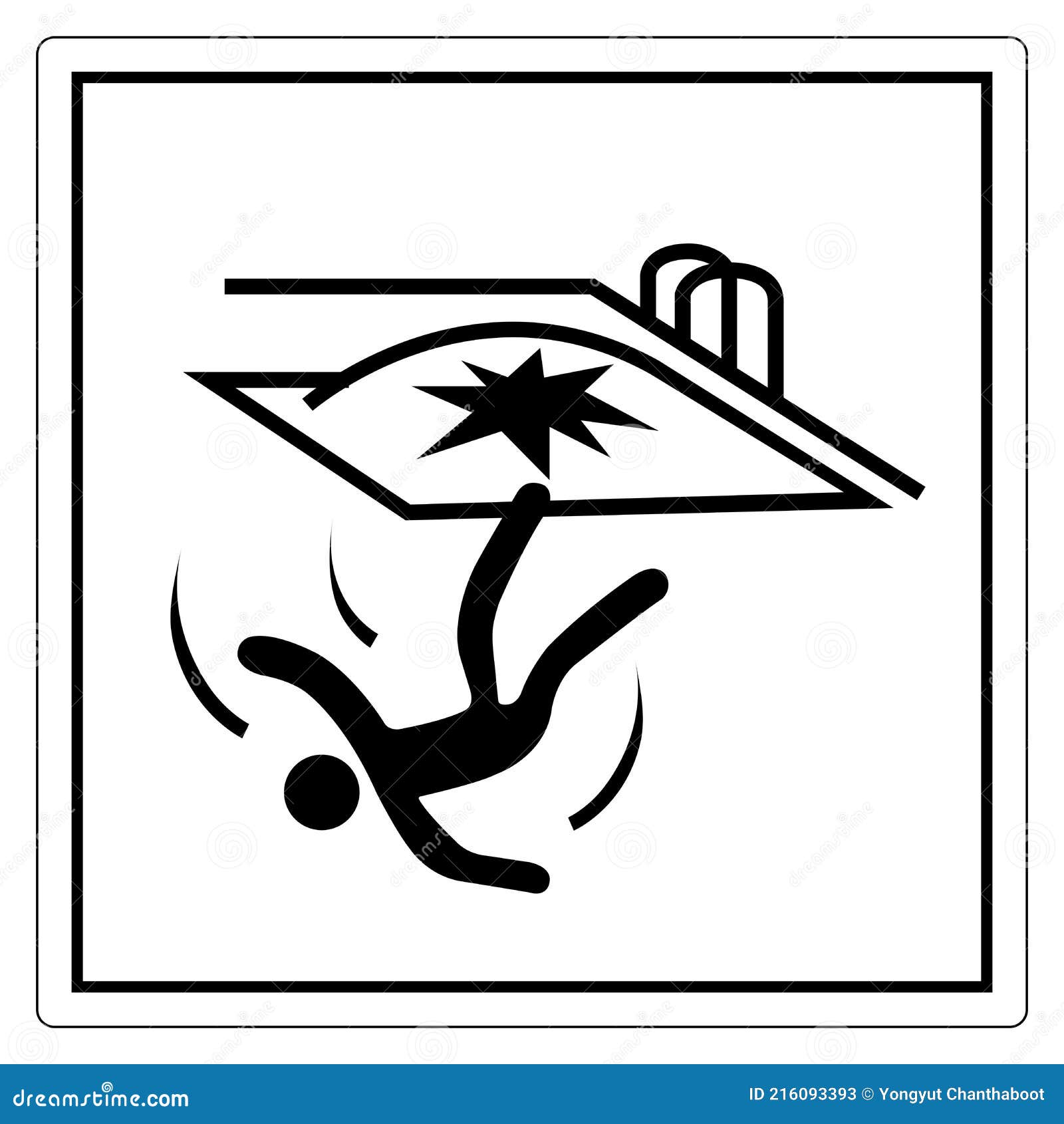 Fall Hazard Symbol Sign, Vector Illustration, Isolate on White ...