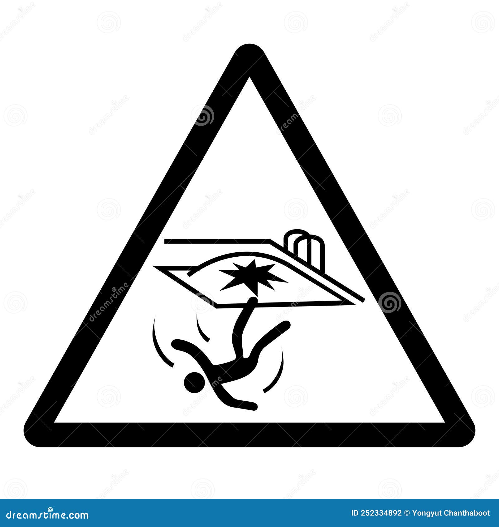 Fall Hazard Symbol Sign, Vector Illustration, Isolate on White ...