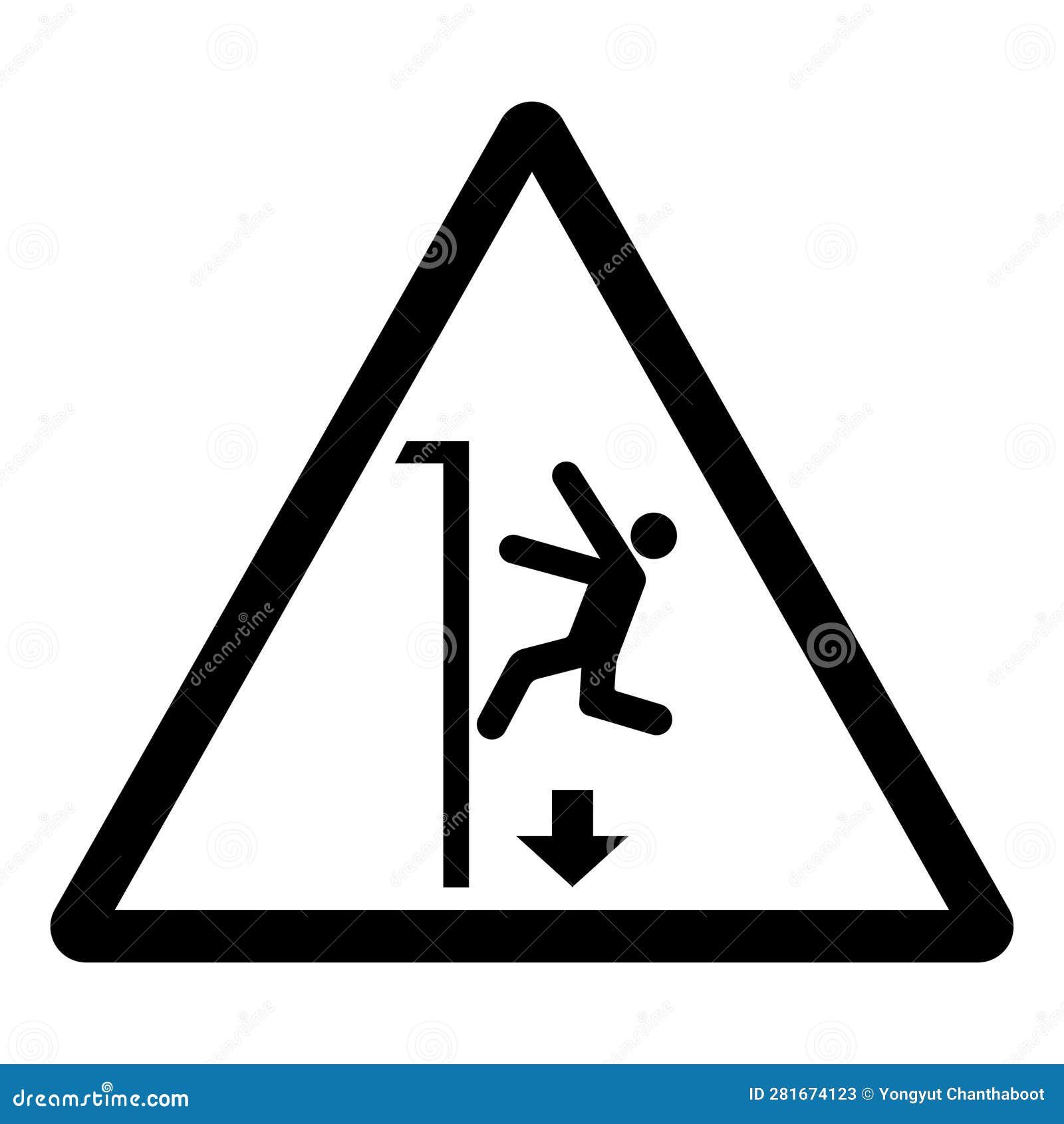 Fall Hazard Symbol Sign, Vector Illustration, Isolate on White ...