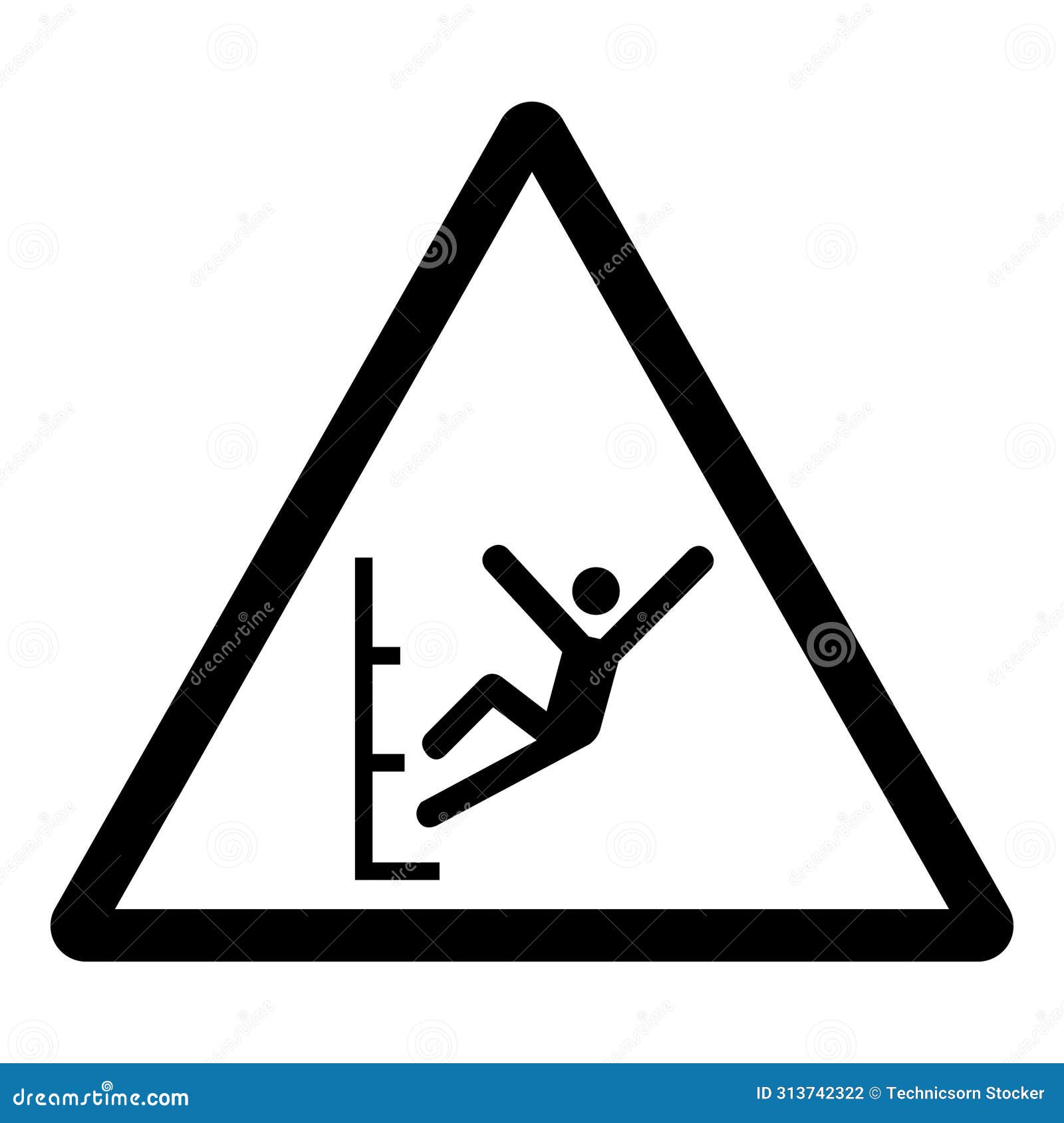 Fall Hazard Symbol Sign, Vector Illustration, Isolate on White ...