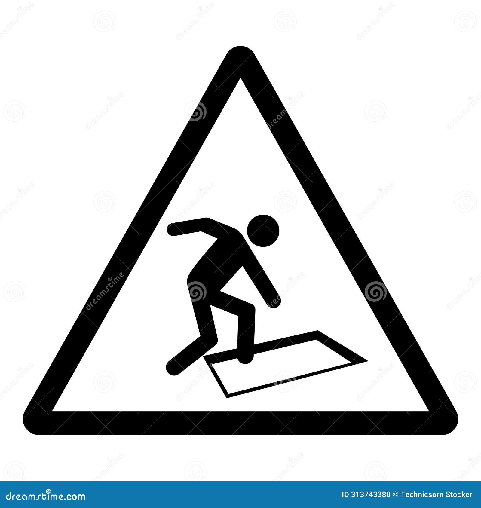 Fall Hazard Symbol Sign, Vector Illustration, Isolated on White ...