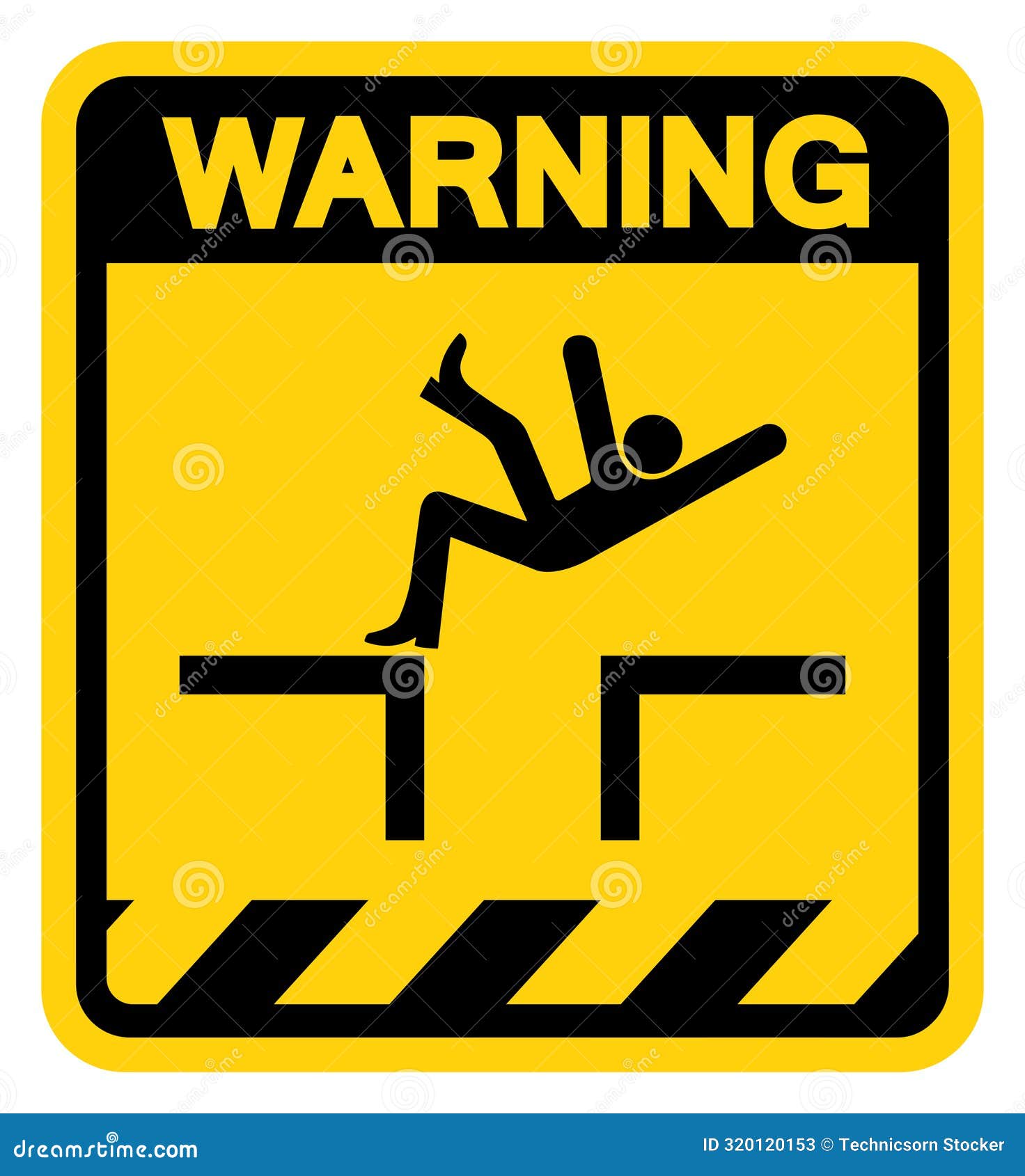 Fall Hazard Warning Sign, Vector Illustration, Isolate on White ...