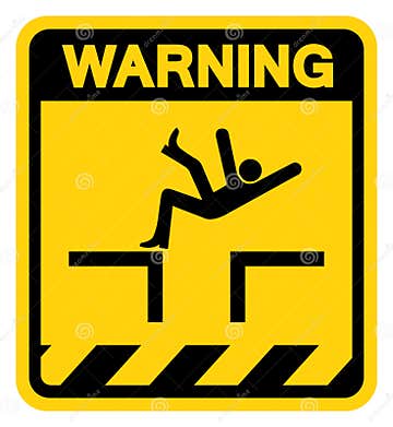 Fall Hazard Warning Sign, Vector Illustration, Isolate on White ...