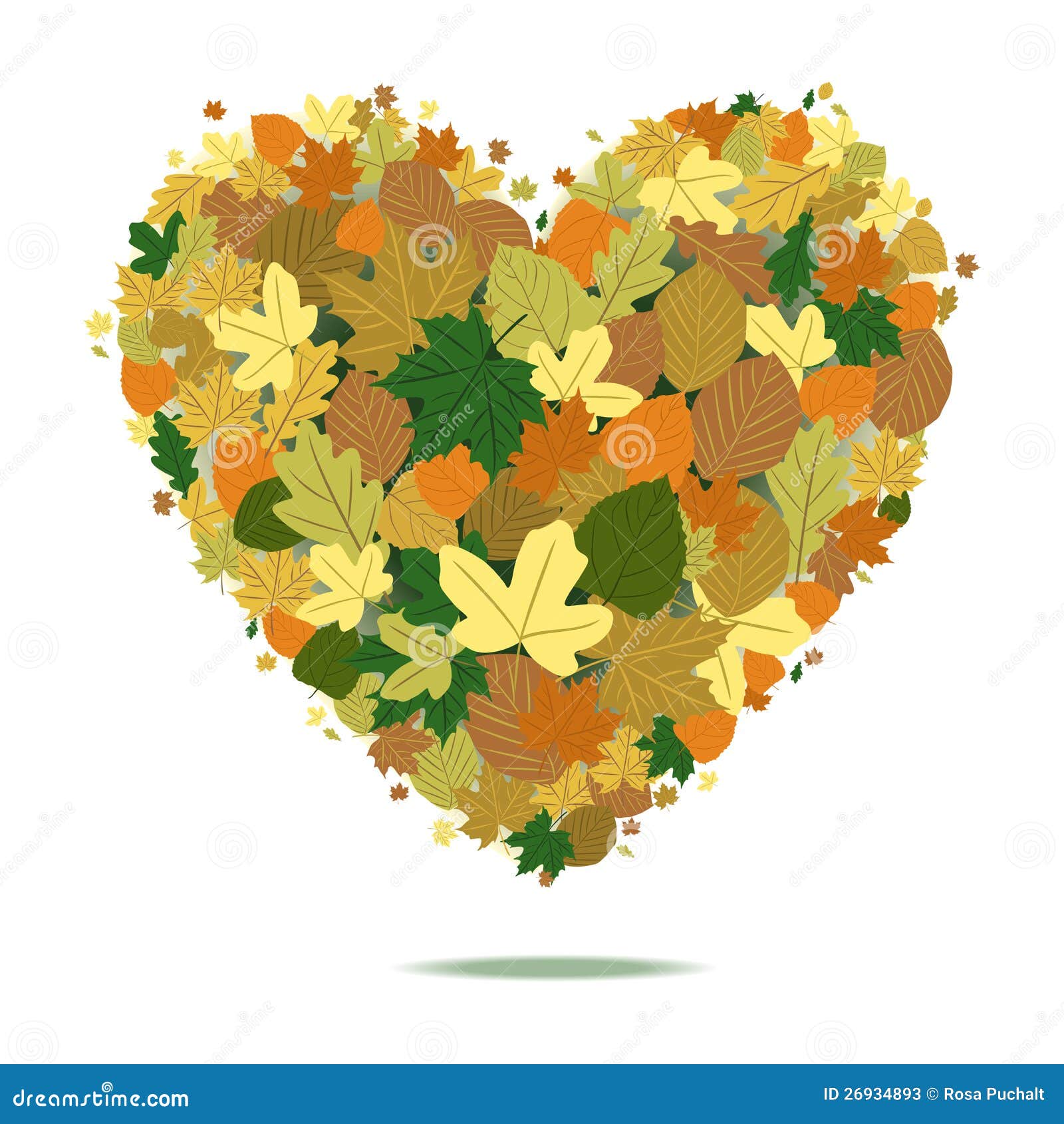 Fall Heart stock vector. Illustration of blue, background - 26934893