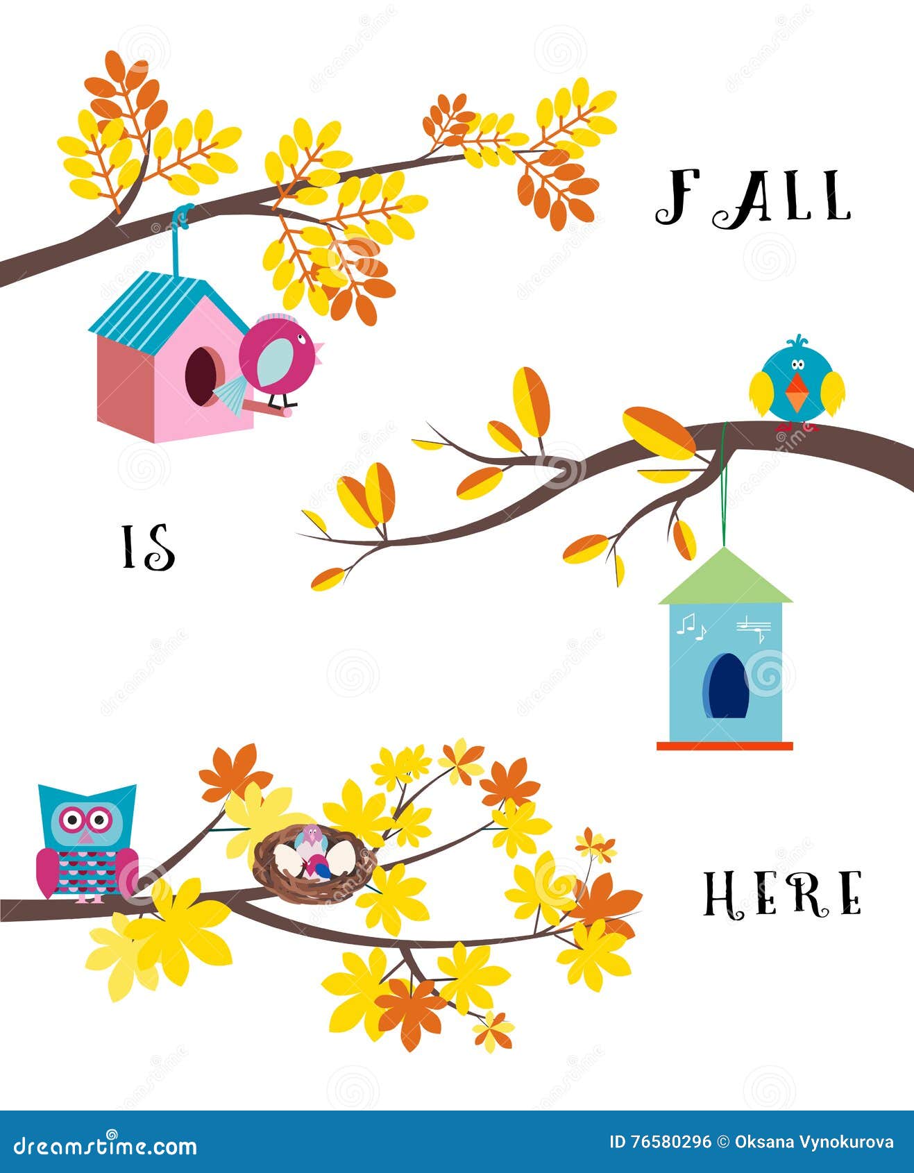 Fall is Here Flat Vector Border Set Stock Vector - Illustration of ...