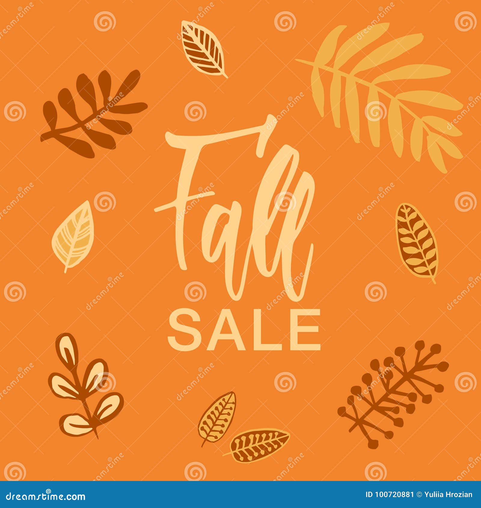 Fall is Here! Modern Calligraphy and Falling Leaves on Bright or Stock ...