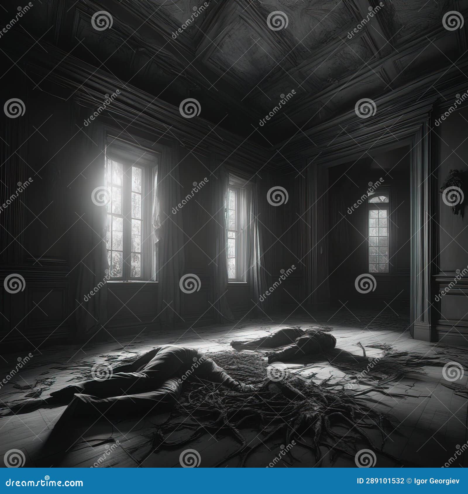 The Fall of the House of Usher Stock Illustration - Illustration of ...