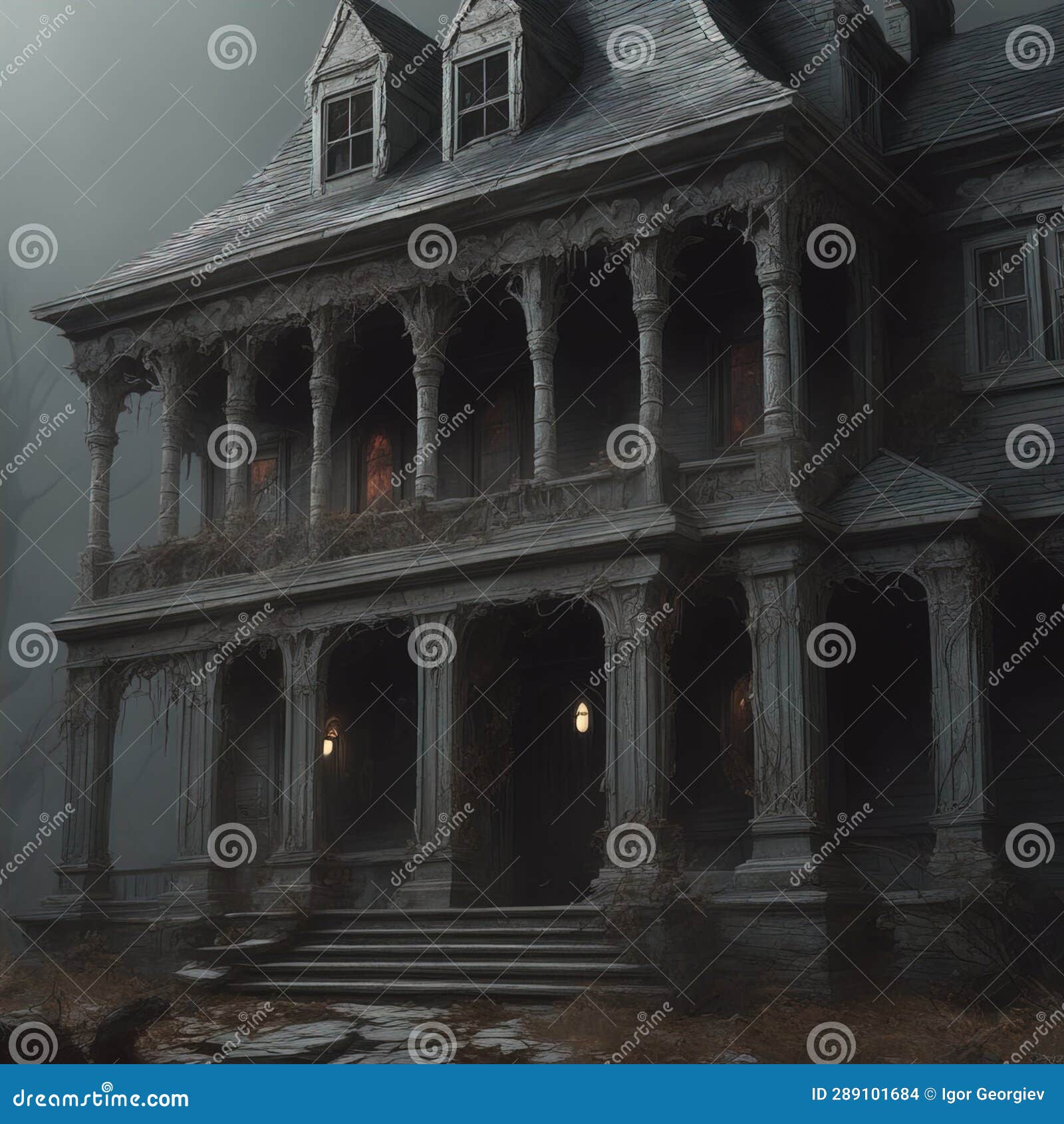 The Fall of the House of Usher Stock Illustration - Illustration of ...