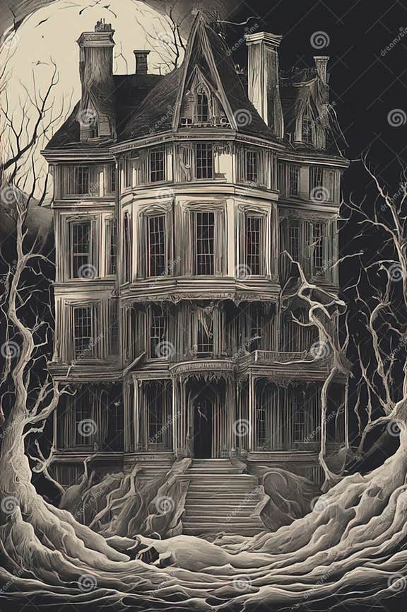 The Fall of the House of Usher Stock Illustration - Illustration of ...