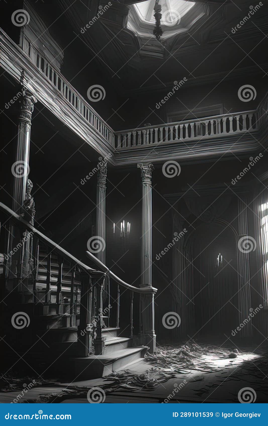 The Fall of the House of Usher Stock Illustration - Illustration of ...