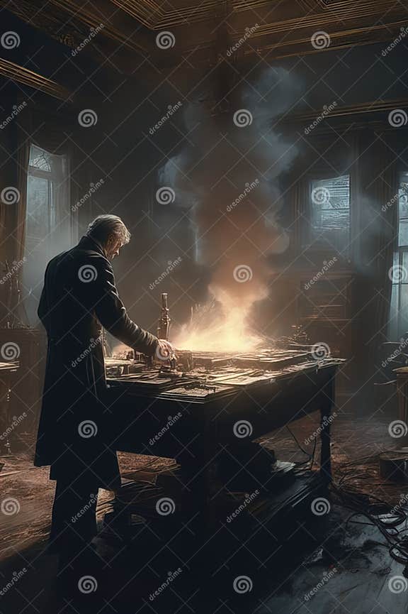 The Fall of the House of Usher Stock Illustration - Illustration of ...