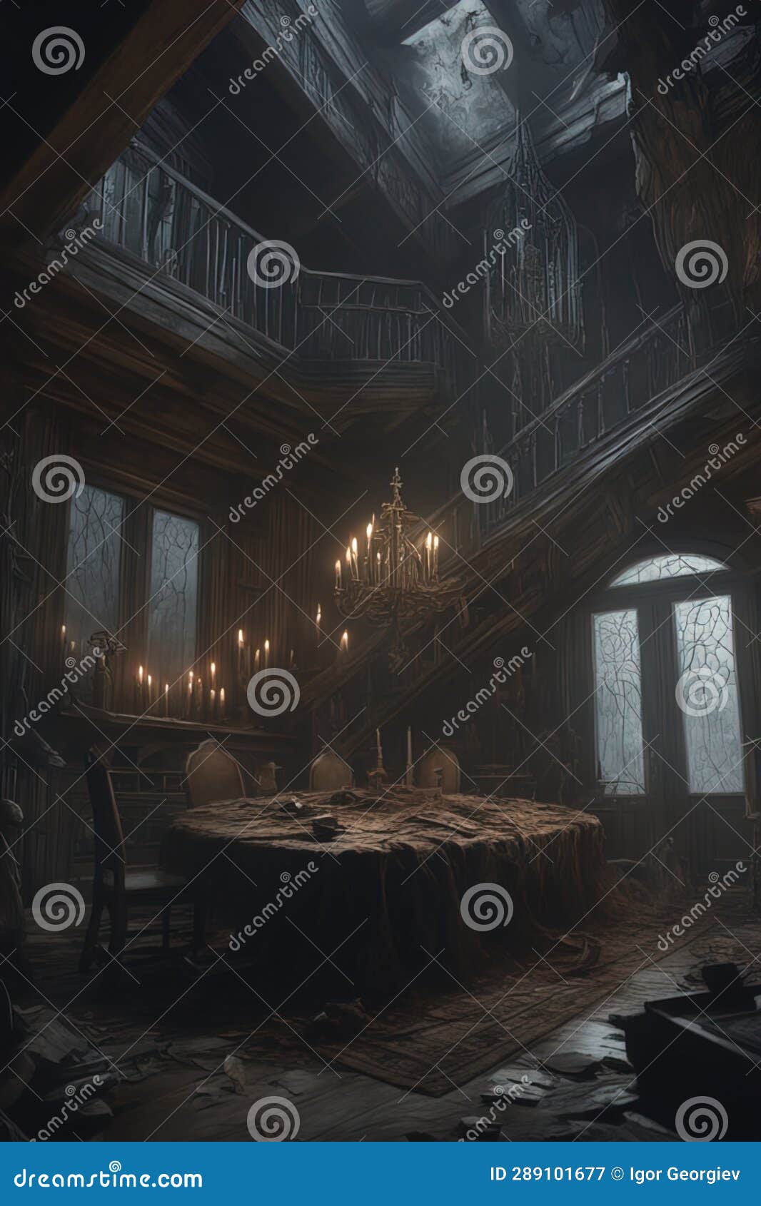 The Fall of the House of Usher Stock Illustration - Illustration of ...
