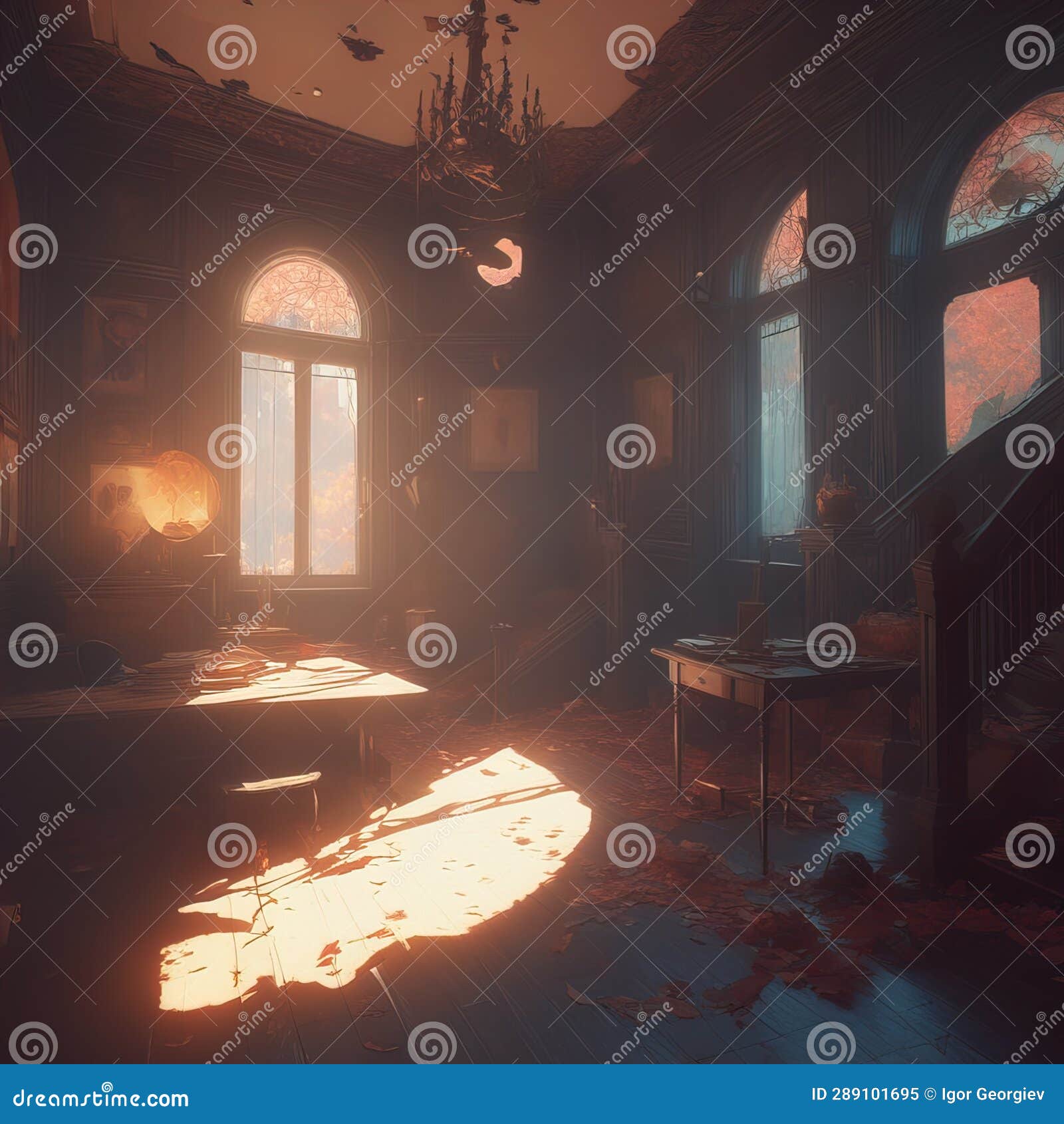 The Fall of the House of Usher Stock Illustration - Illustration of ...