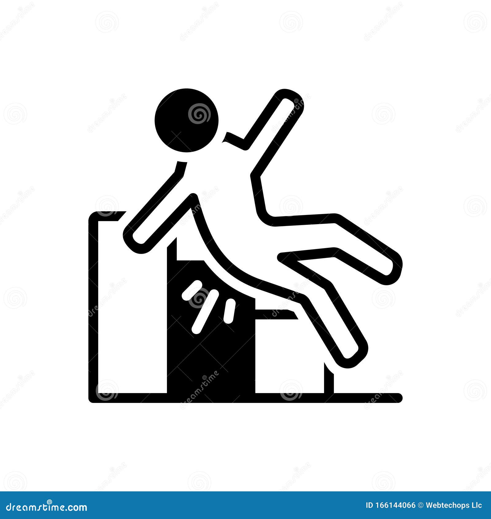 Black Solid Icon for Fall, Downhill and Downfall Stock Illustration ...