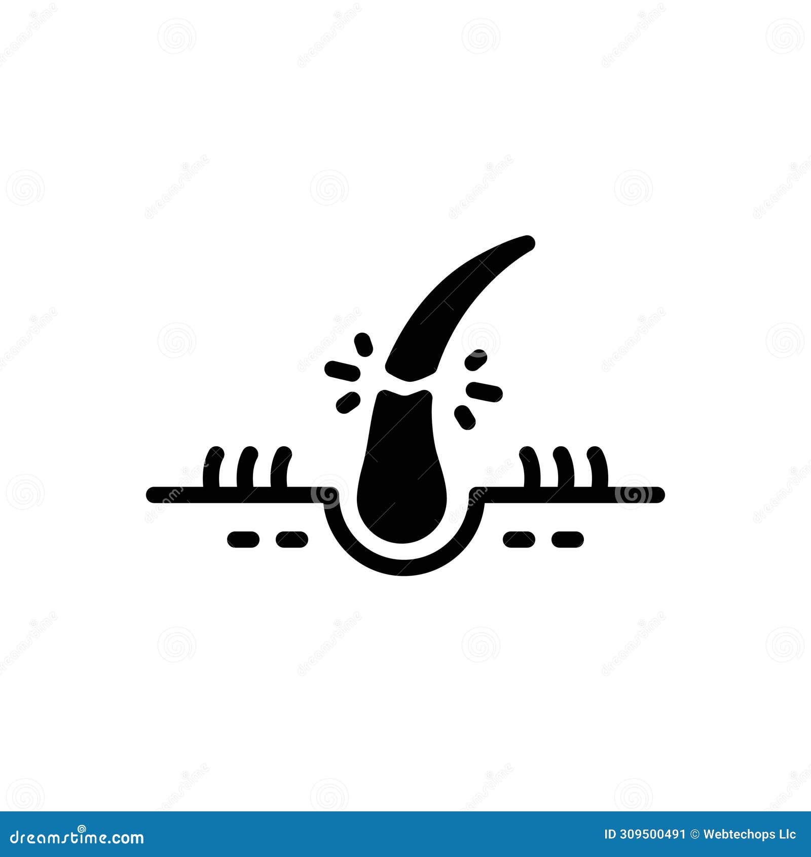 Black Solid Icon for Fall, Hair Fall and Treatment Stock Illustration ...