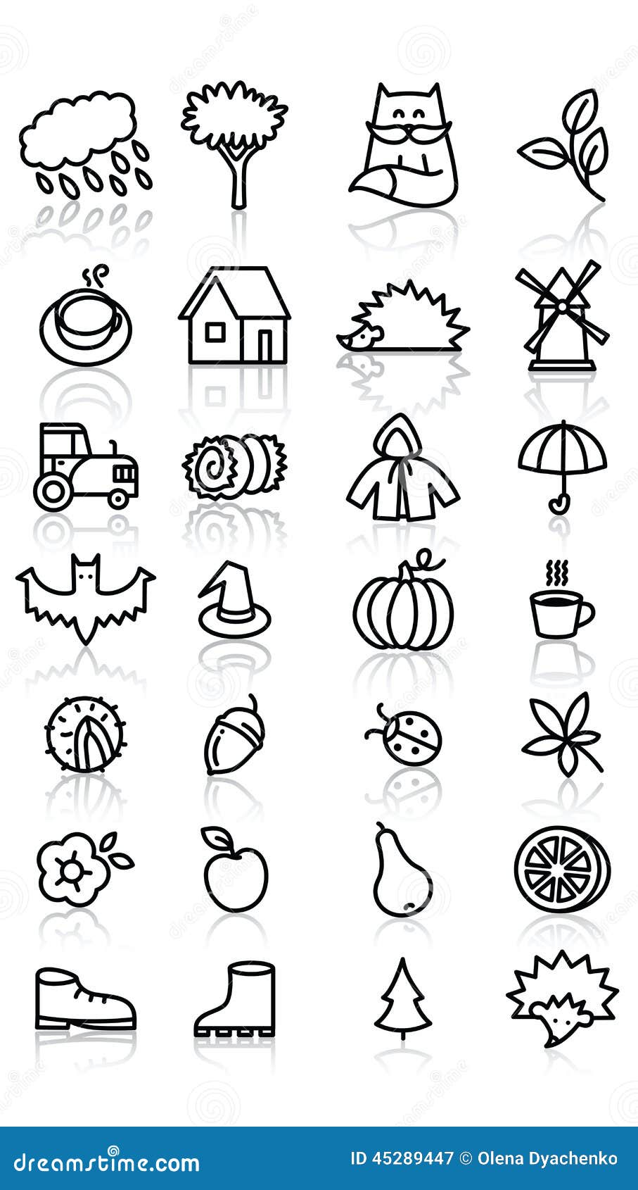 Fall icons stock vector. Illustration of autumn, agriculture - 45289447