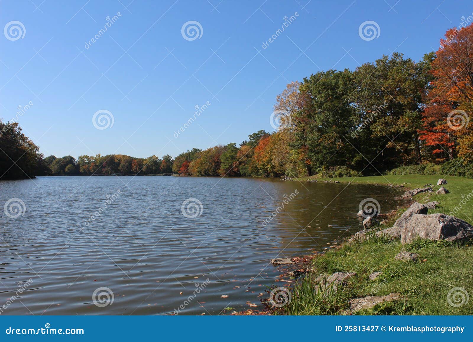 Fall at the lake stock image. Image of rock, water, relaxing - 25813427