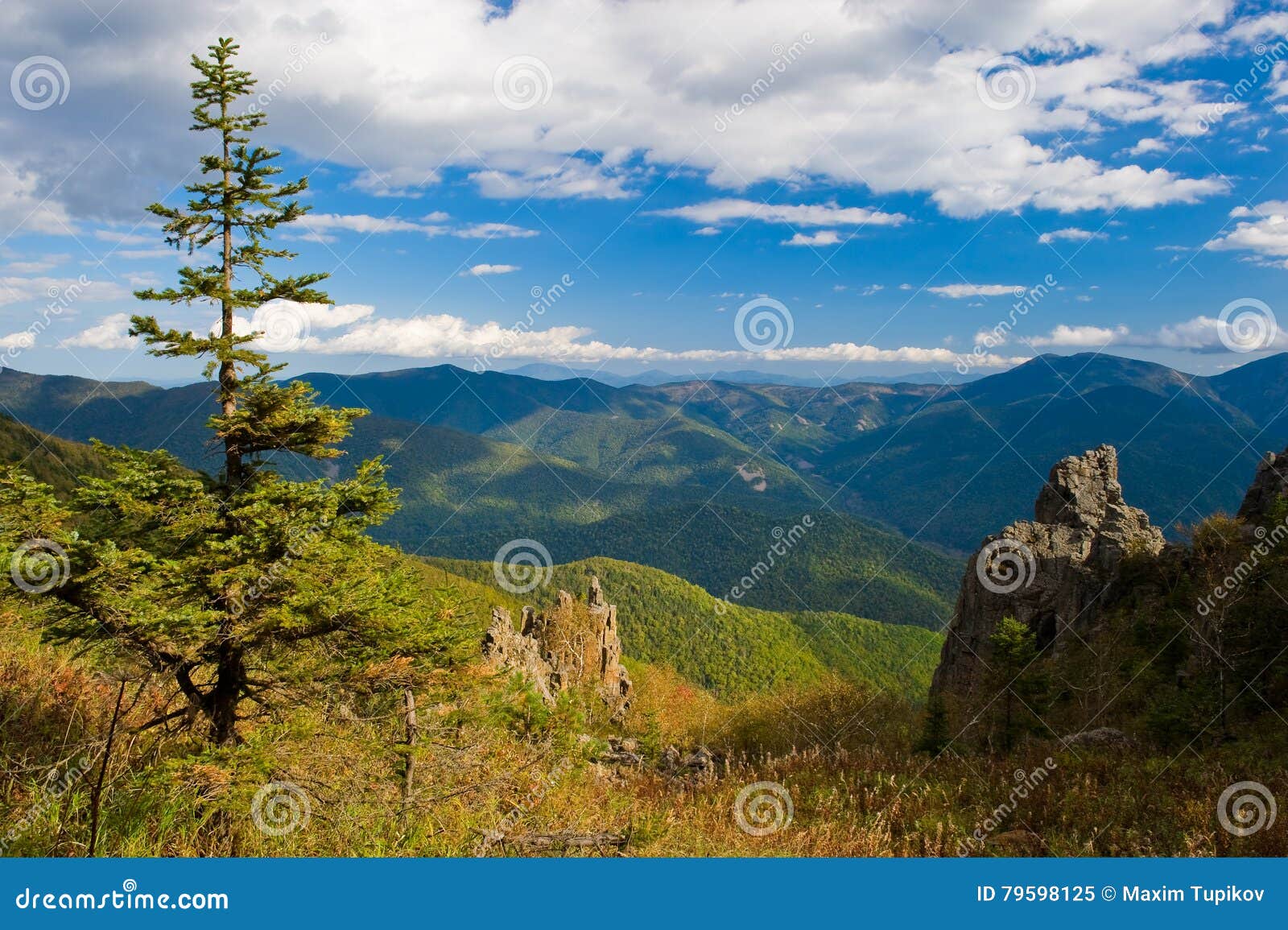 Fall Landscape on the Olhovaya Mountain in Primorye Stock Image - Image ...