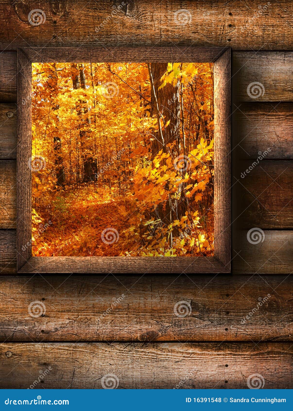 Fall Landscape View through a Window Stock Photo - Image of ...