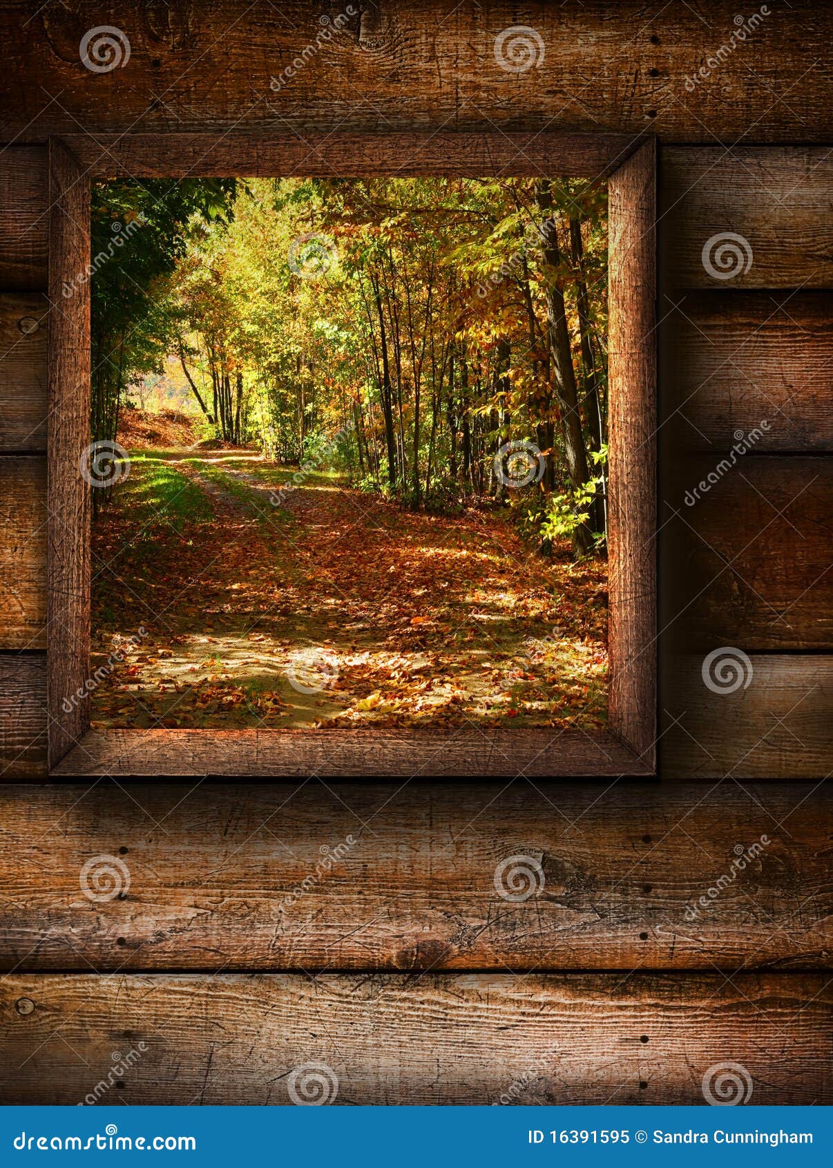 Fall Landscape View through a Window Stock Image - Image of close ...