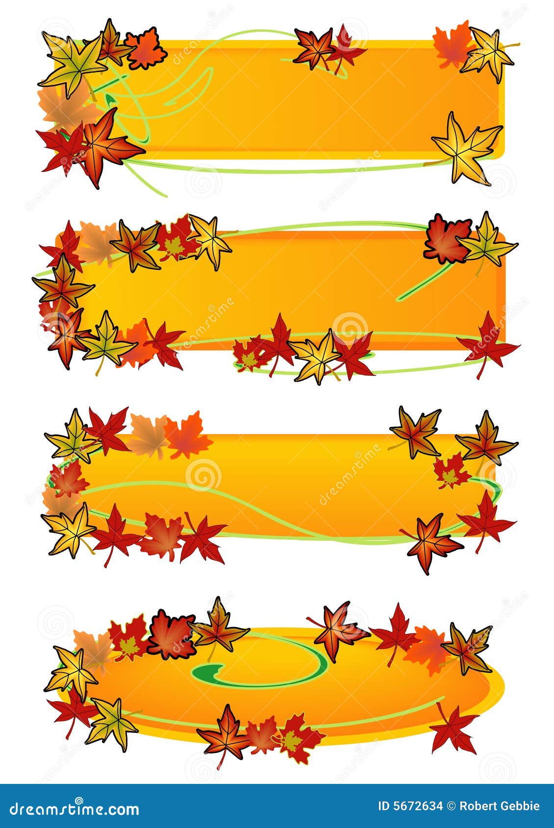 Fall Leaf Banners stock vector. Illustration of colorful - 5672634